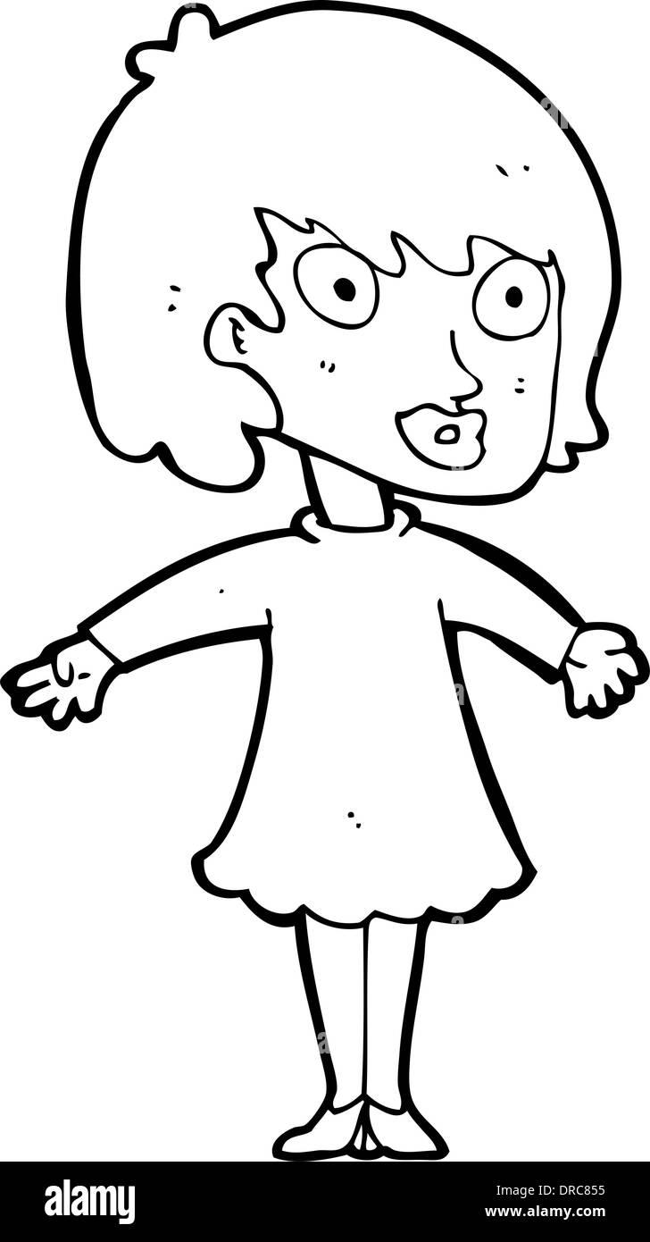 cartoon woman wearing dress Stock Vector Image & Art - Alamy