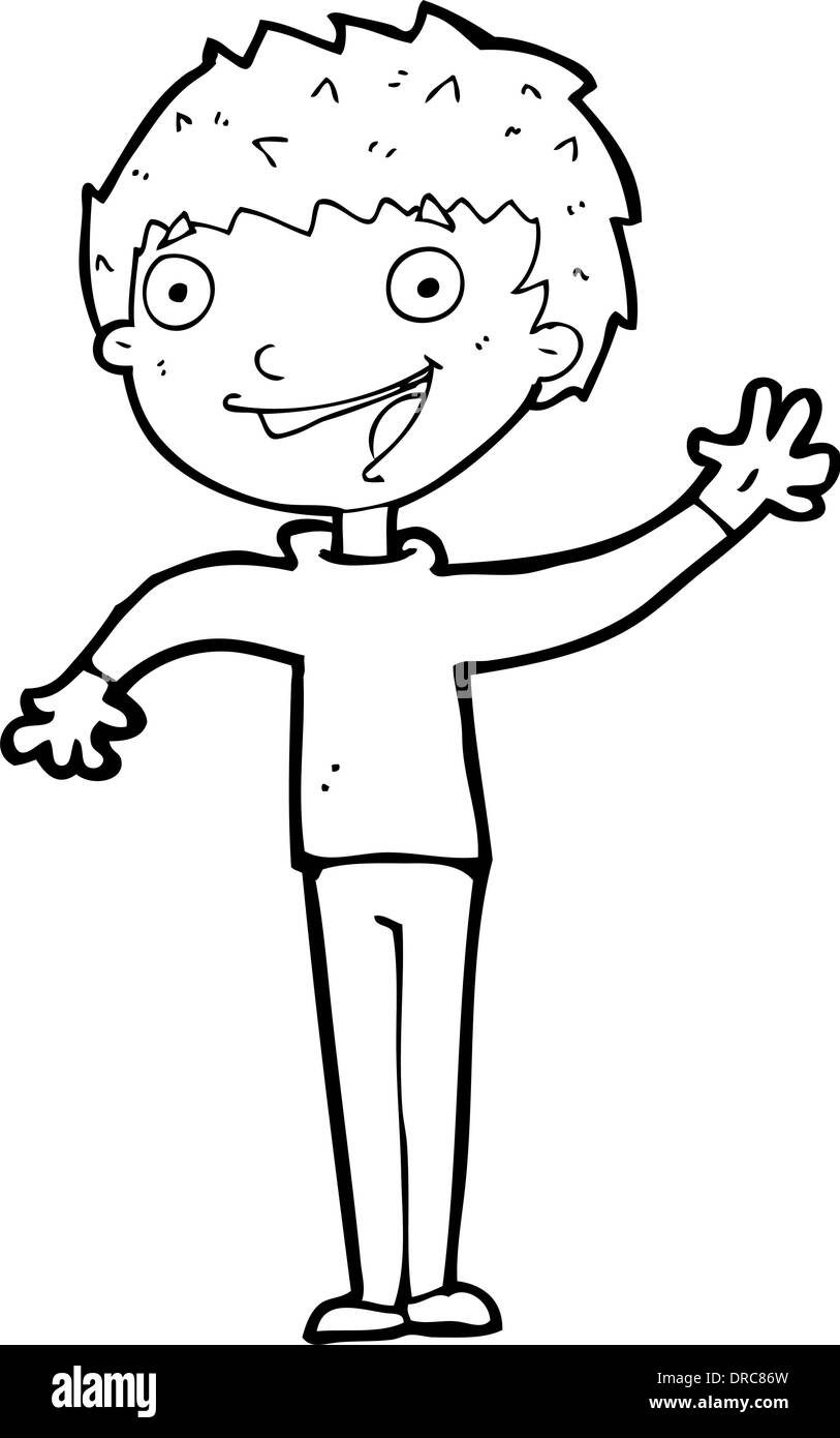 cartoon happy boy waving Stock Vector Image & Art - Alamy