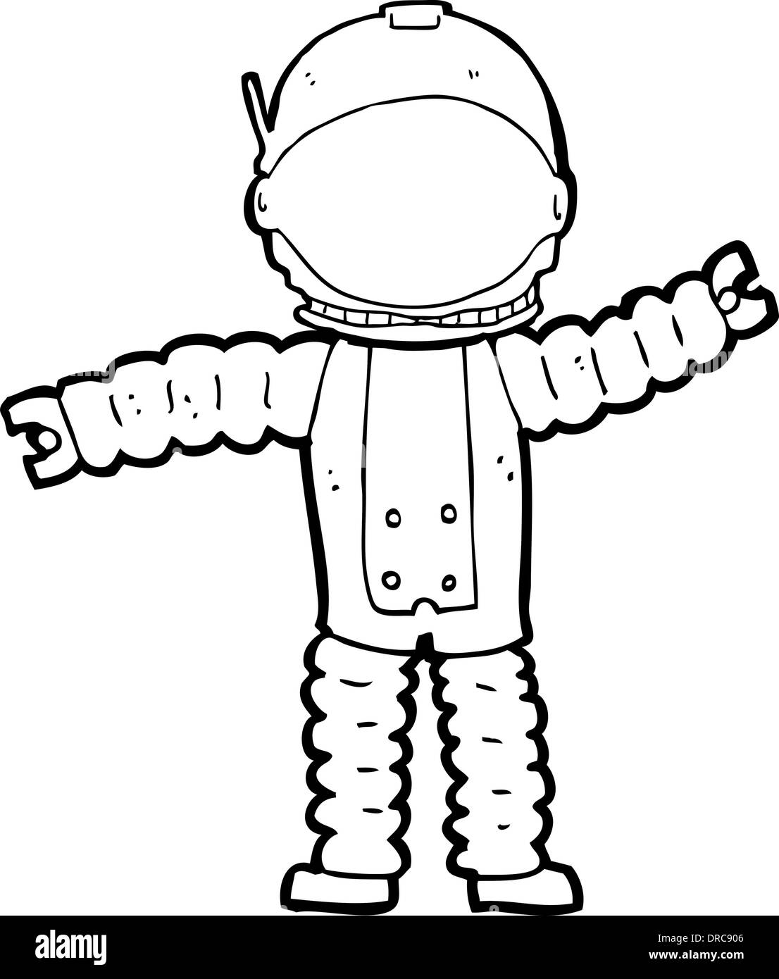 Astronaut doodle spaceman drawing Black and White Stock Photos & Images ...