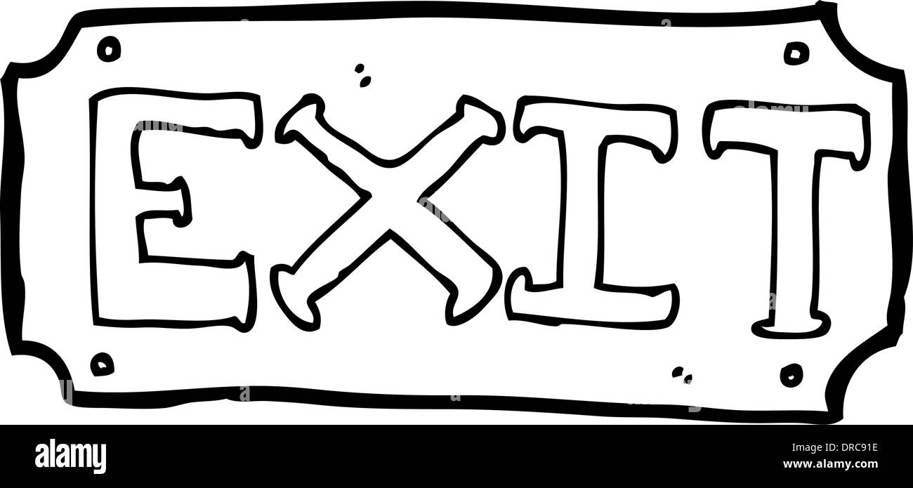 cartoon exit sign Stock Vector Image & Art - Alamy
