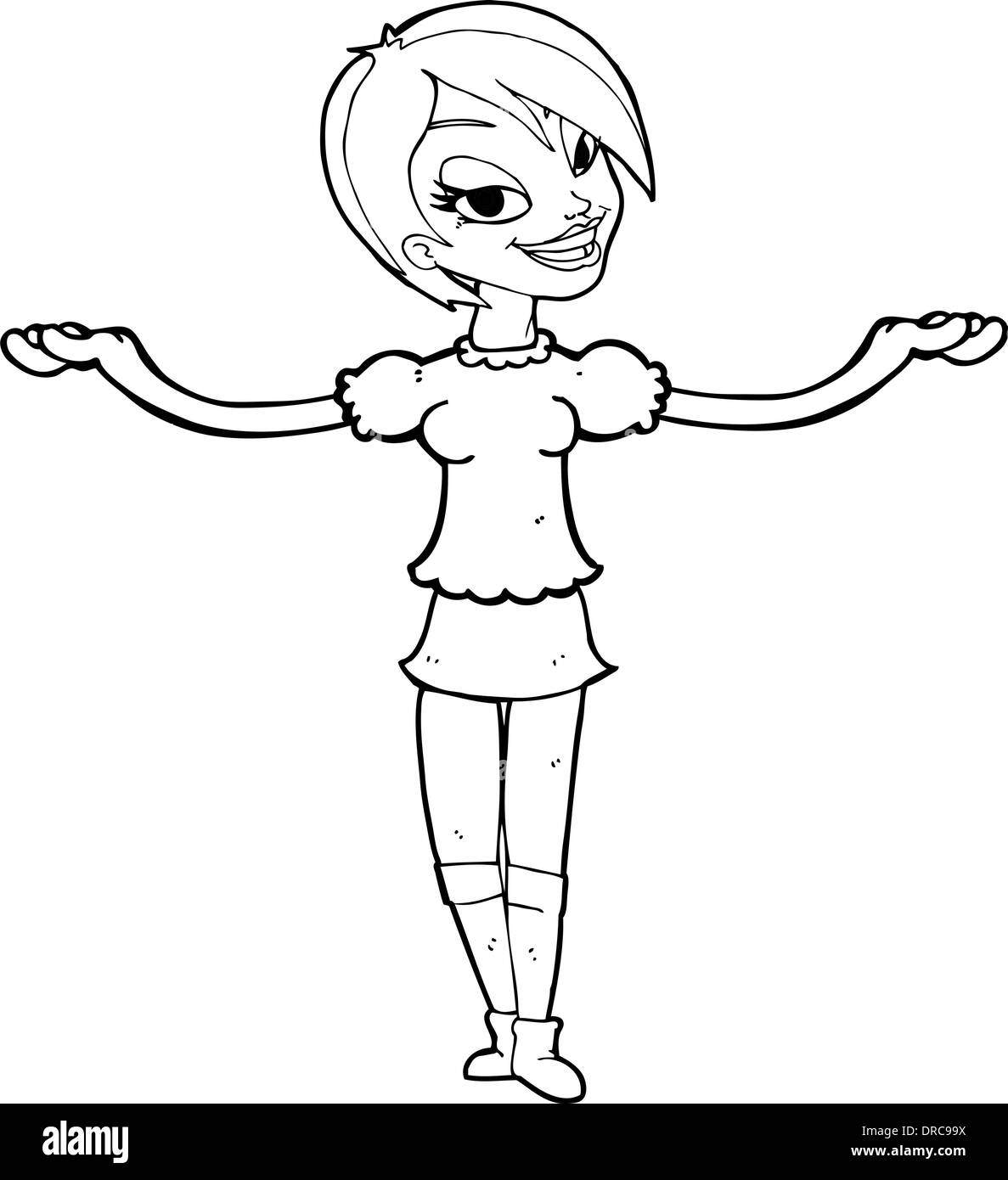 cartoon woman making open arm gesture Stock Vector Image & Art - Alamy