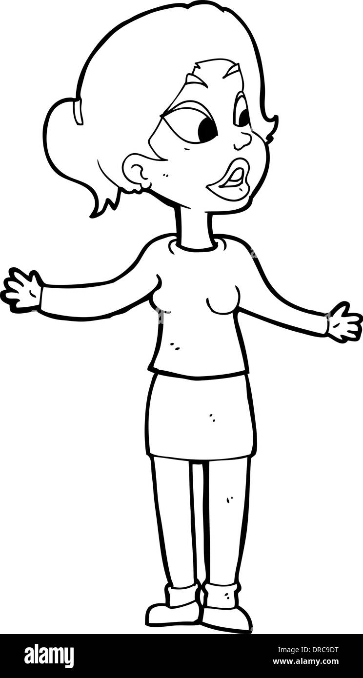 cartoon pretty woman explaining something Stock Vector Image & Art - Alamy