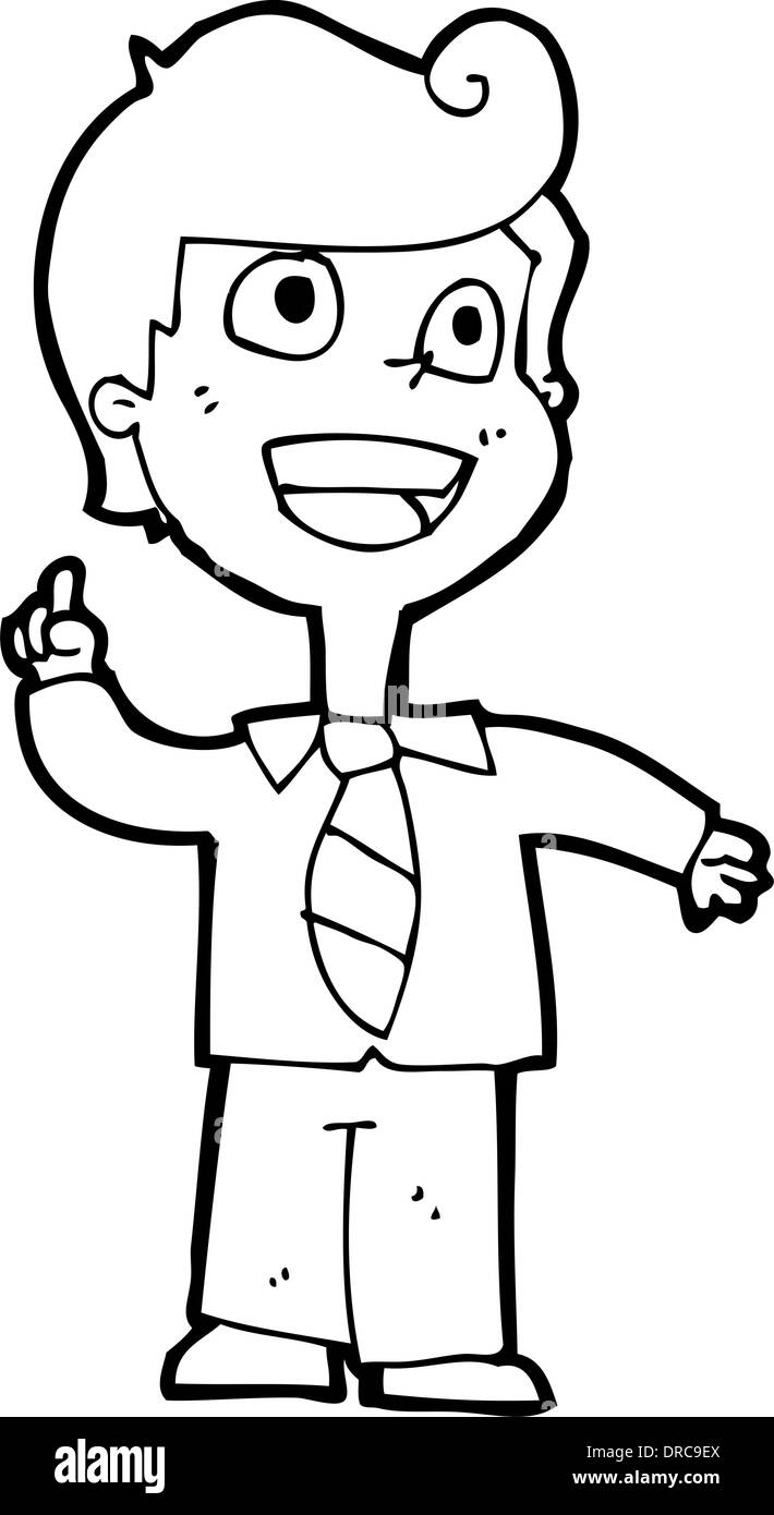 cartoon school boy raising hand Stock Vector Image & Art - Alamy