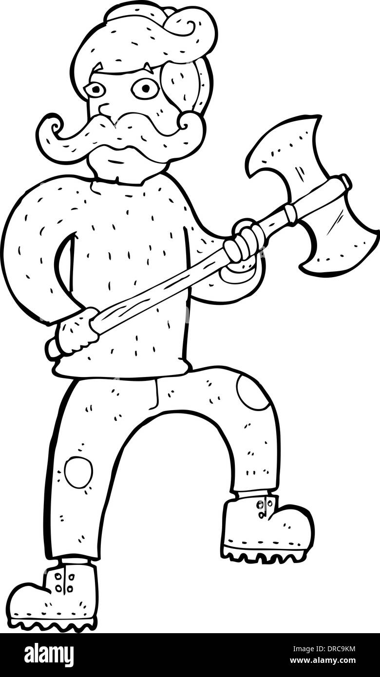 cartoon man with axe Stock Vector Image & Art - Alamy