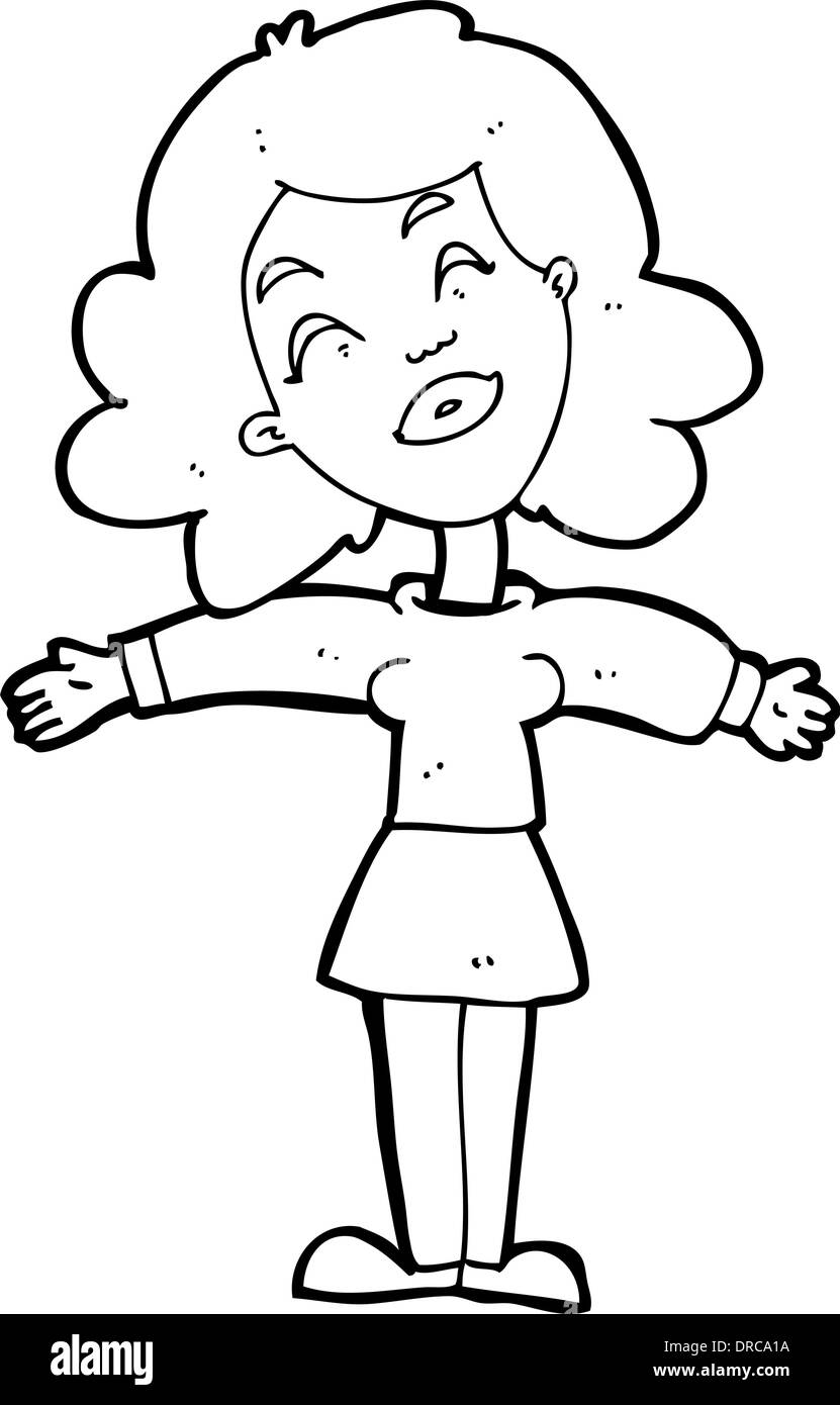 cartoon woman with open arms Stock Vector Image & Art - Alamy