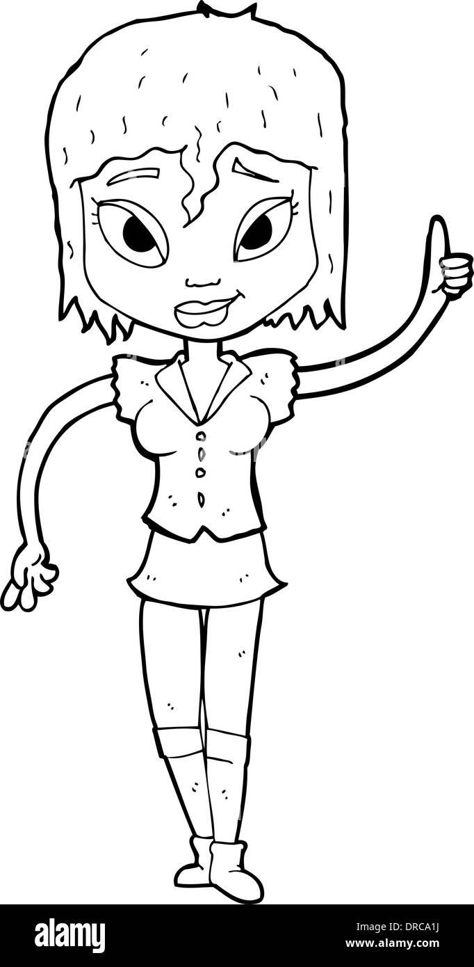 Cartoon girl asking question Black and White Stock Photos & Images - Alamy