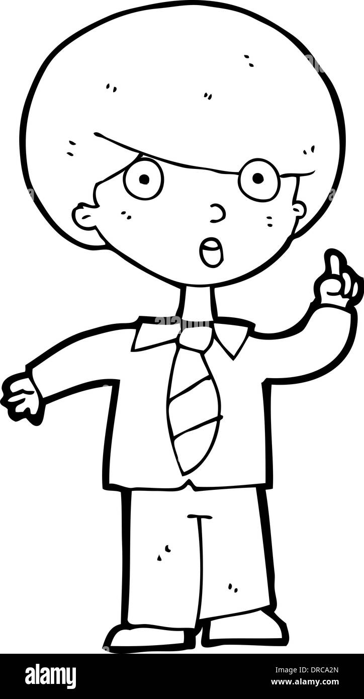 cartoon school boy answering question Stock Vector Image & Art - Alamy