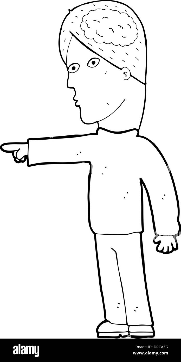 cartoon clever man pointing Stock Vector Image & Art - Alamy