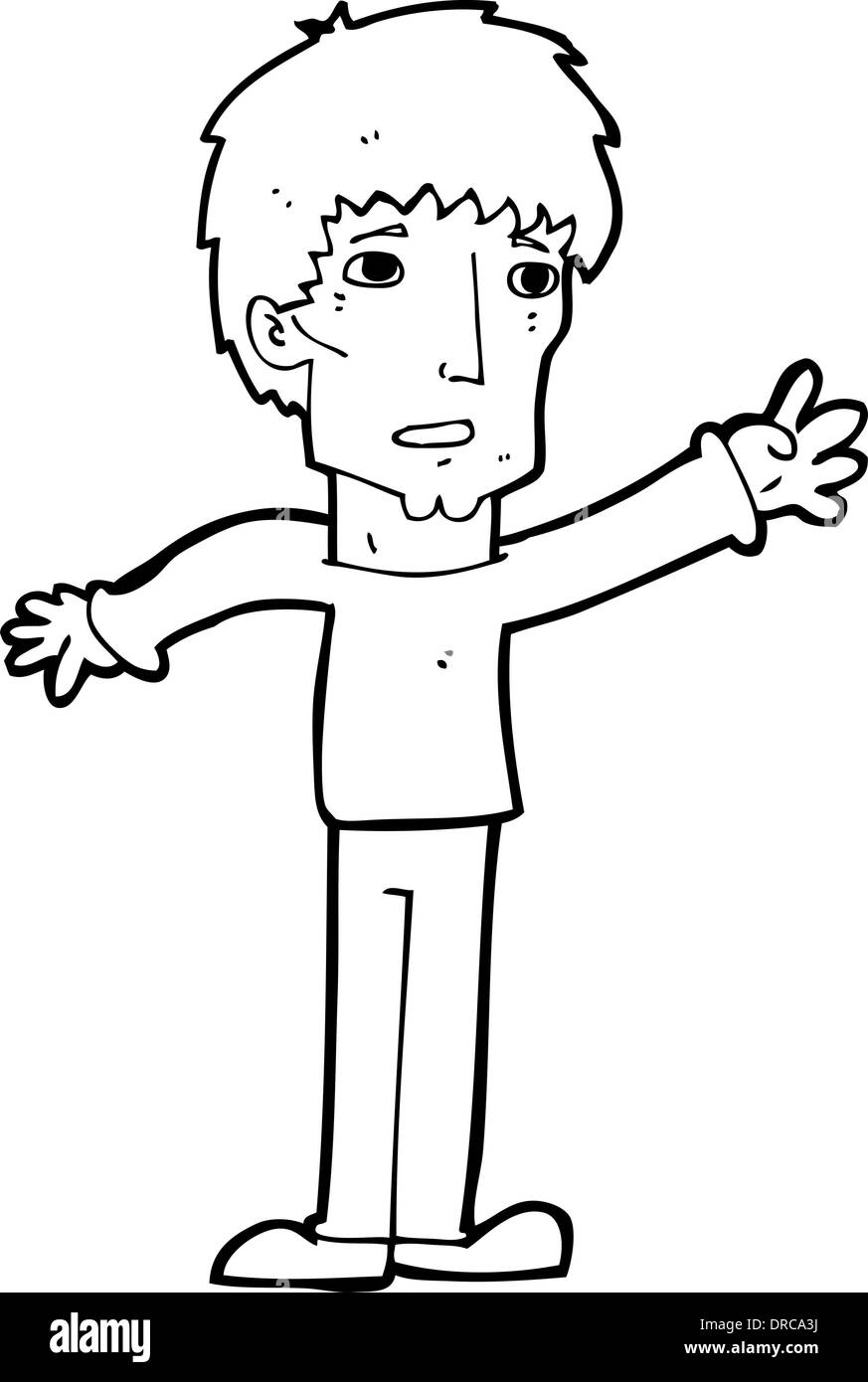 cartoon worried man reaching out Stock Vector Image & Art - Alamy