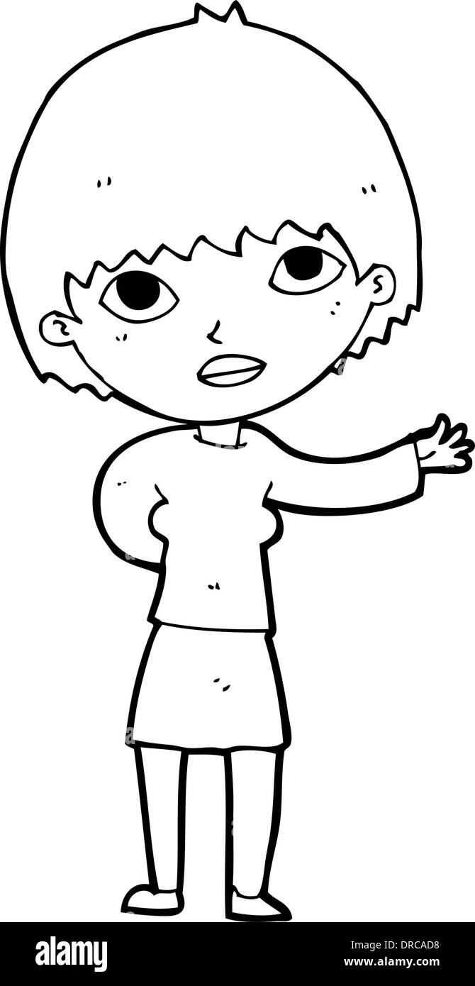 cartoon woman explaining Stock Vector Image & Art - Alamy