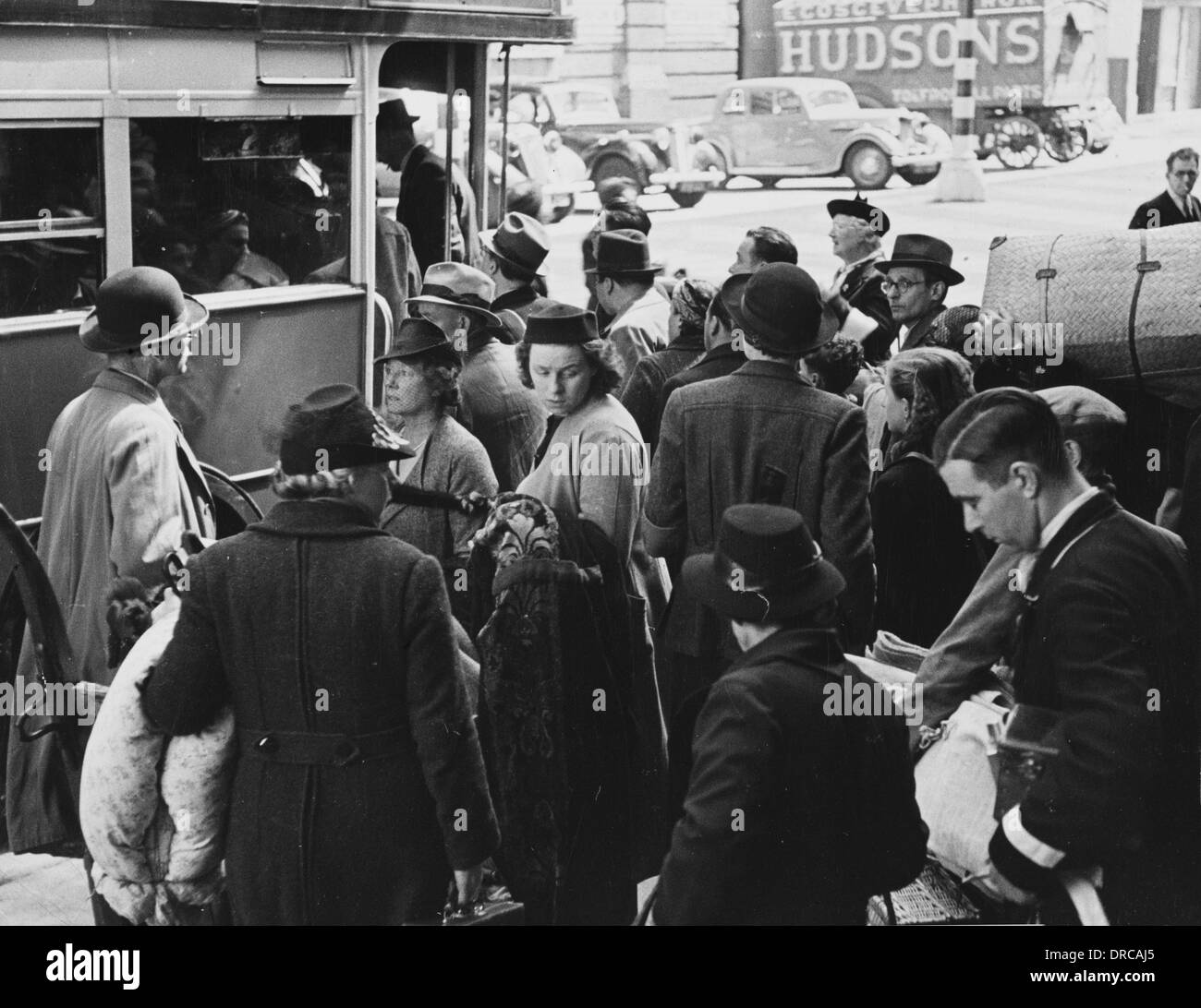 Bus crowd Black and White Stock Photos & Images - Alamy