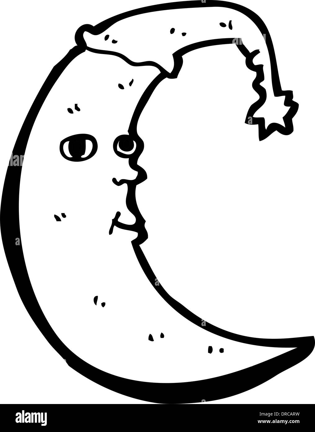 Cute cartoon moon in Black and White Stock Photos & Images - Alamy
