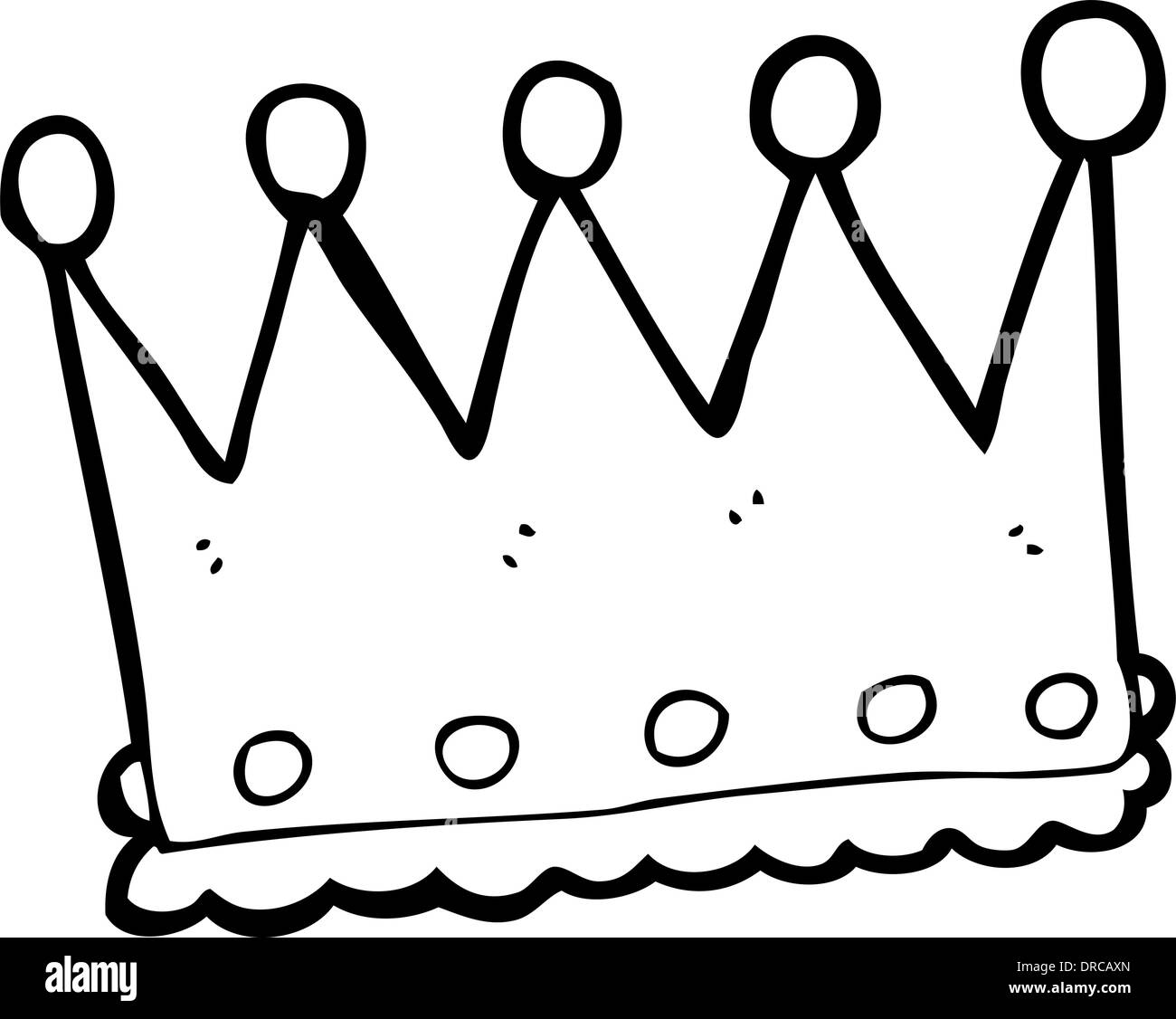 Cute doodle crown line Black and White Stock Photos & Images - Alamy