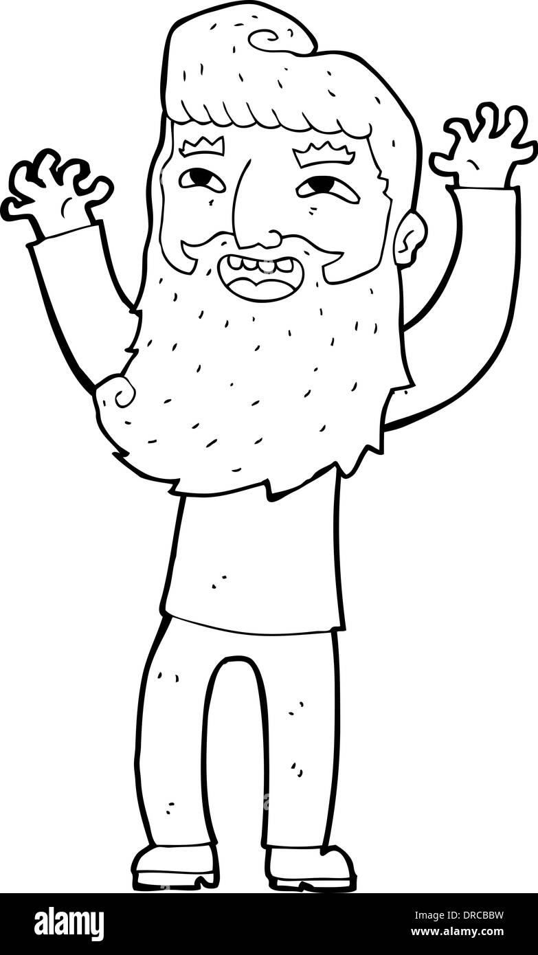 cartoon happy bearded man waving arms Stock Vector Image & Art - Alamy