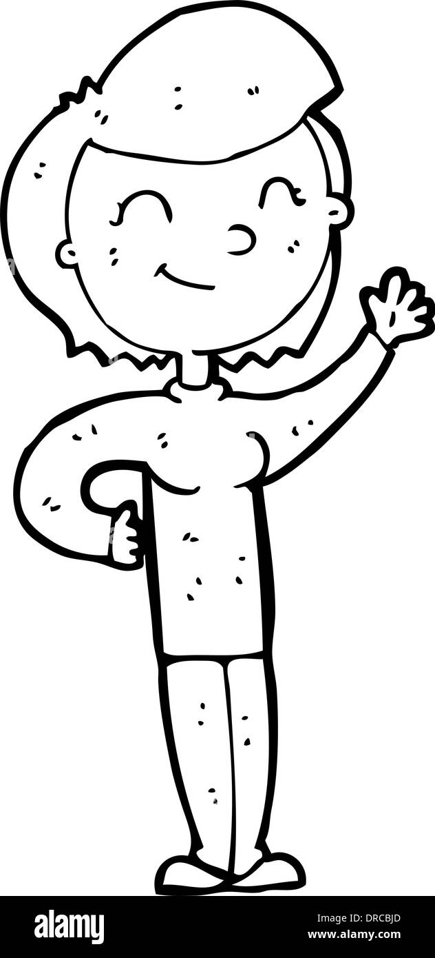 cartoon friendly waving woman Stock Vector Image & Art - Alamy