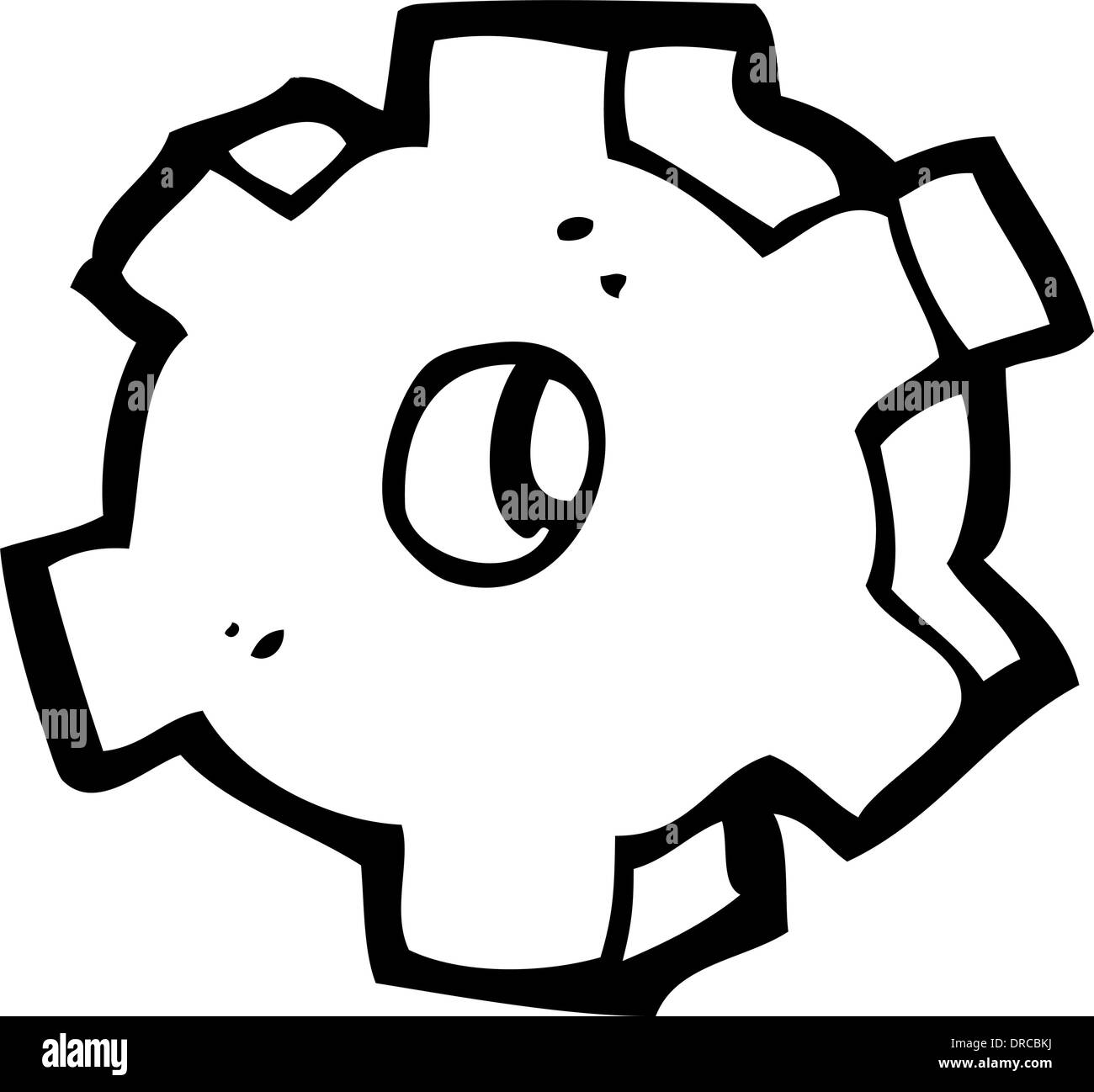 Cartoon cog symbol Black and White Stock Photos & Images - Alamy