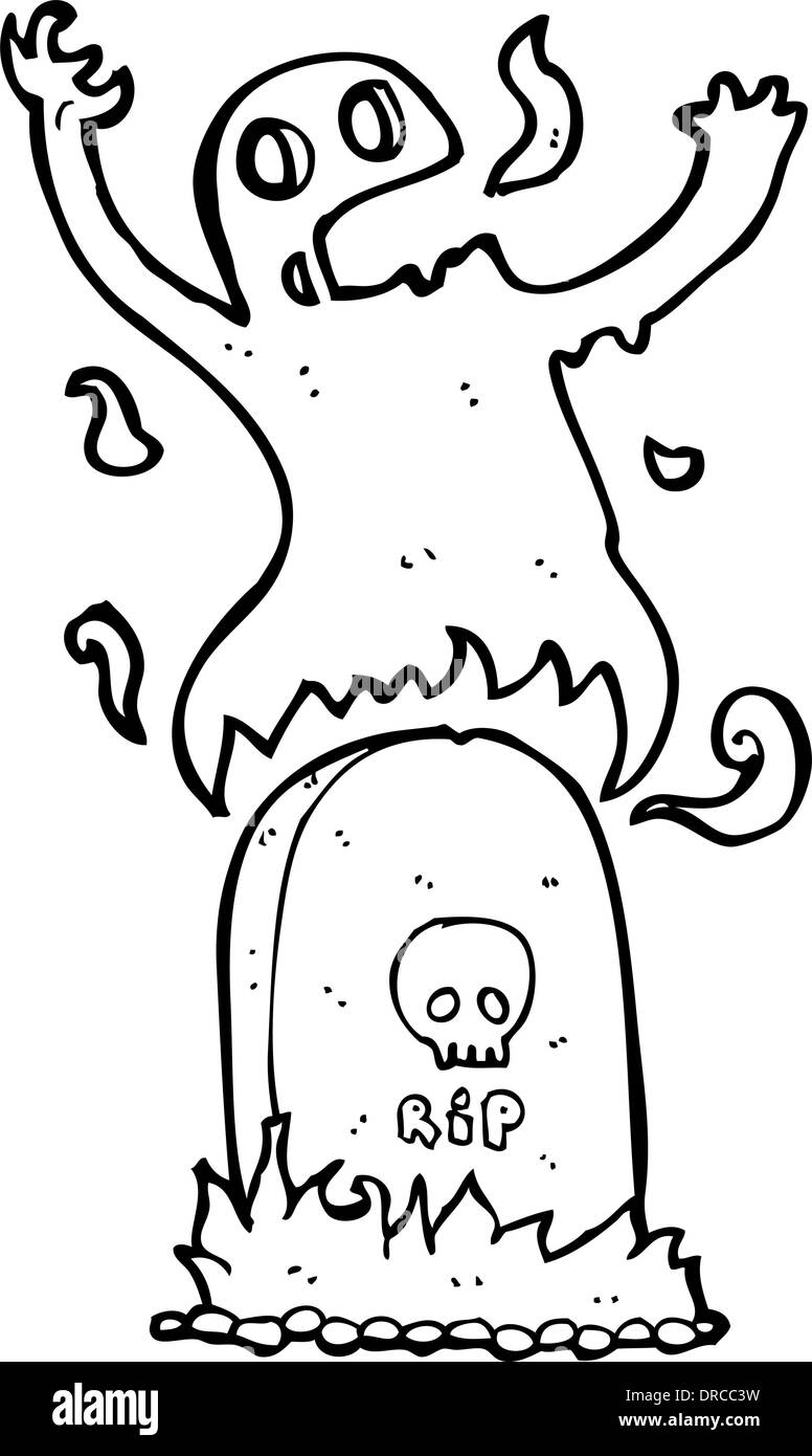 cartoon ghost rising from grave Stock Vector Image & Art - Alamy
