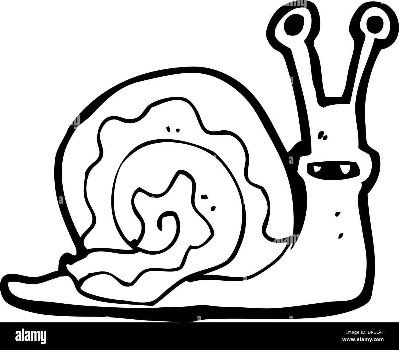 Cute snail cartoon illustration Black and White Stock Photos & Images ...