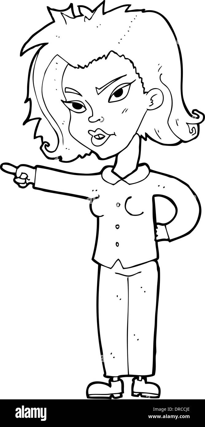 Retro woman pointing clip art Black and White Stock Photos & Images - Alamy