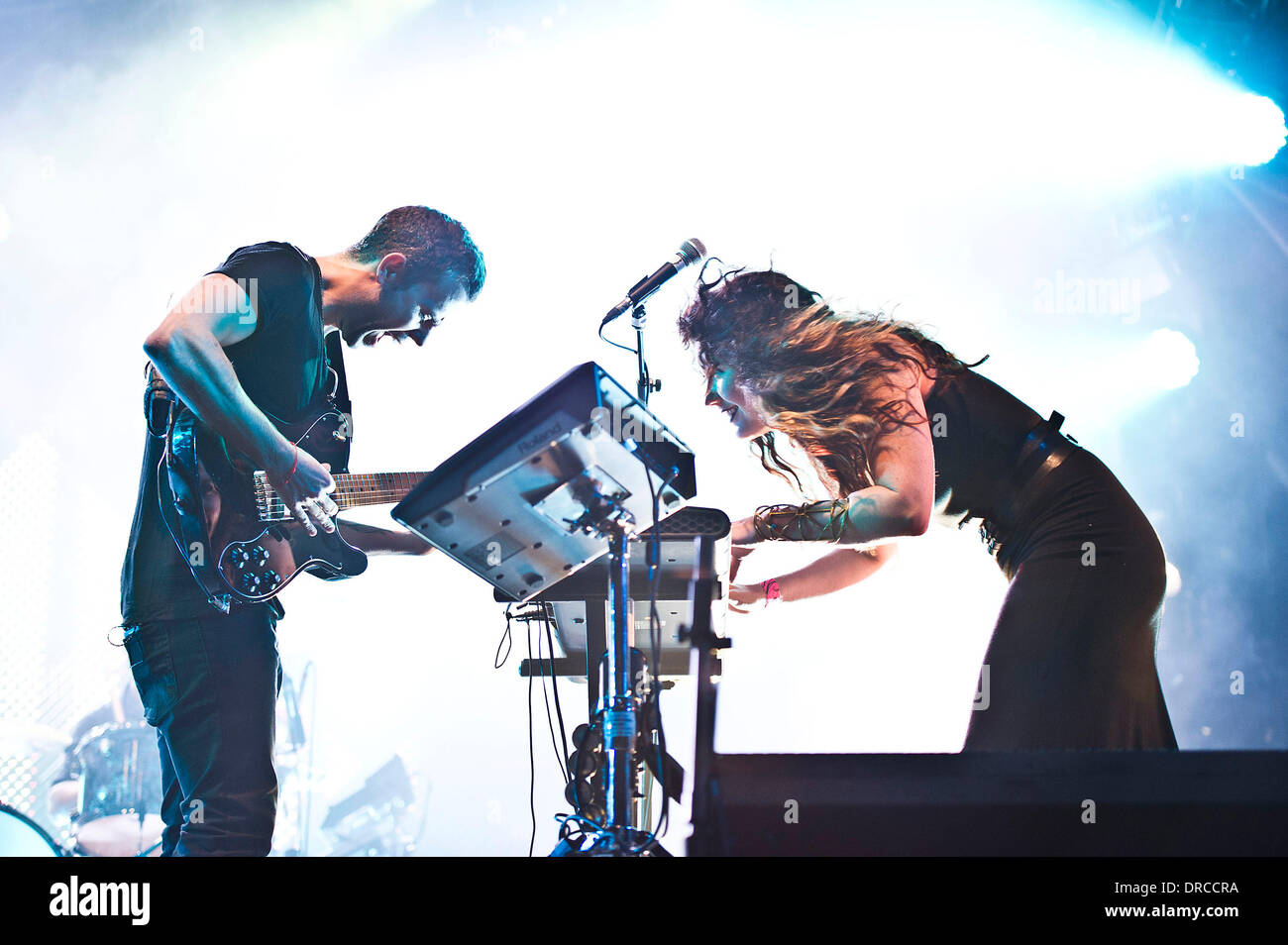 Anthony Gonzalez and Morgan Kibby of M83 performing live at Somerset ...