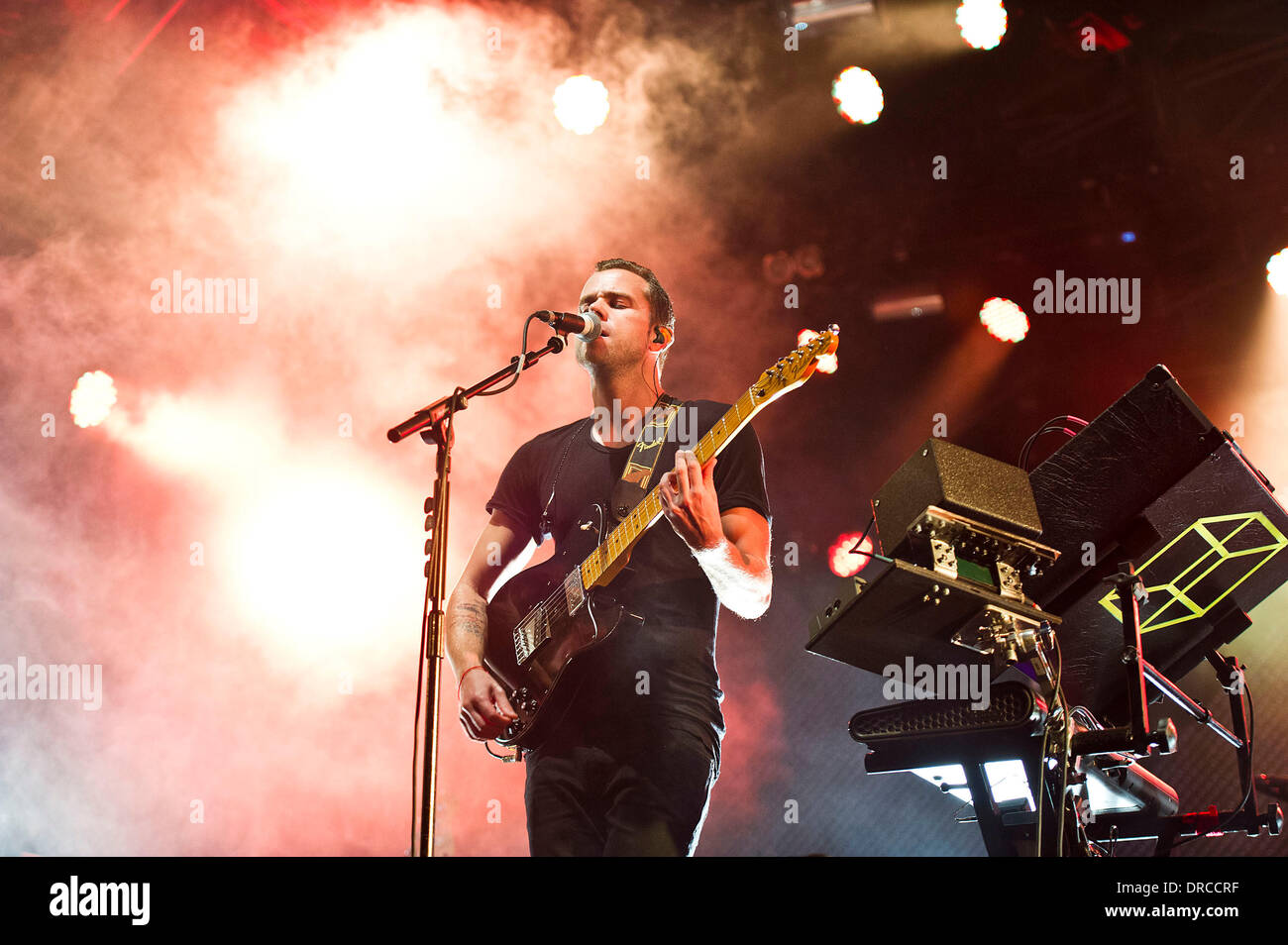 Anthony Gonzalez of M83 performing live at Somerset House London ...