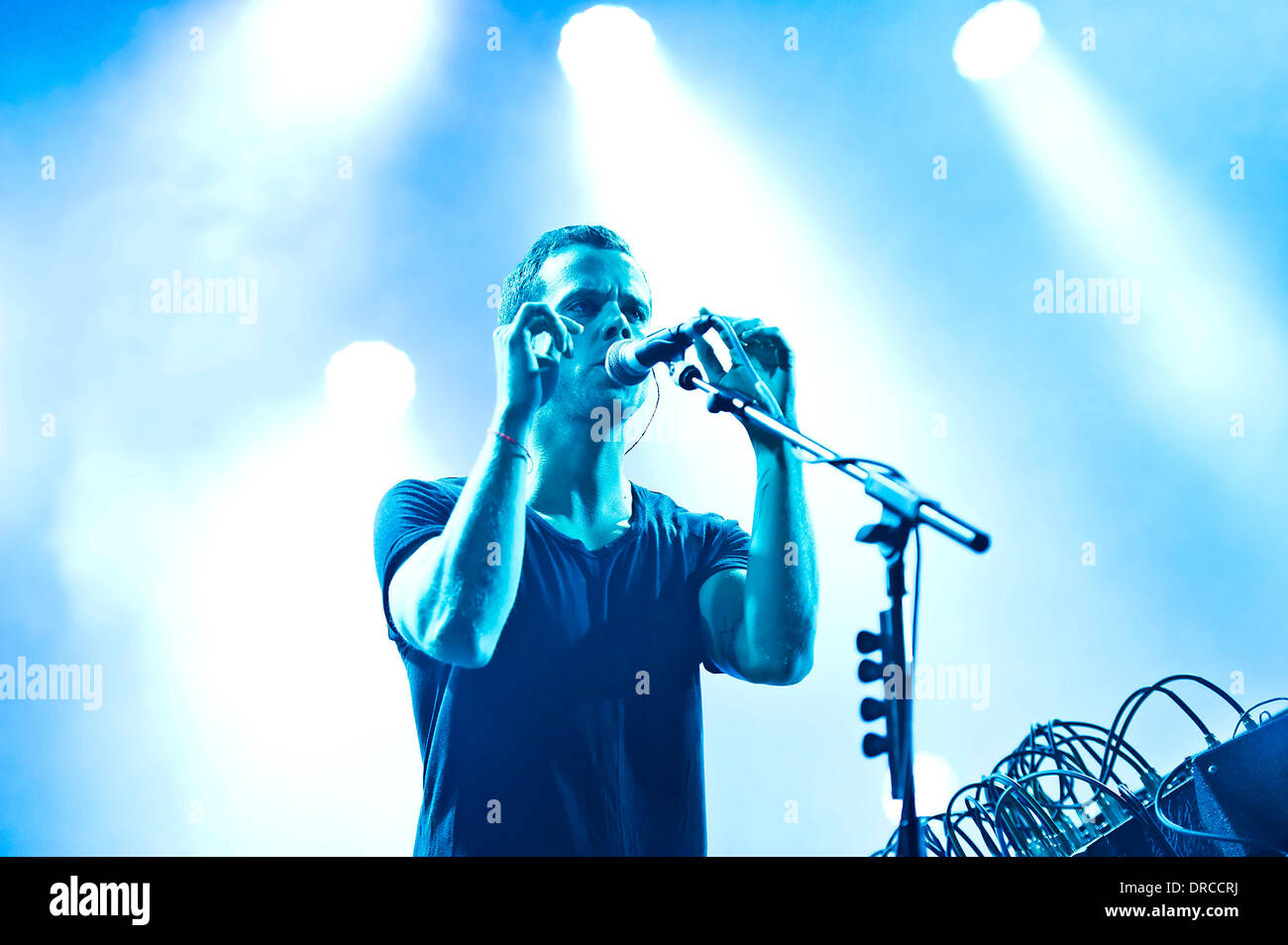 Anthony Gonzalez of M83 performing live at Somerset House London ...