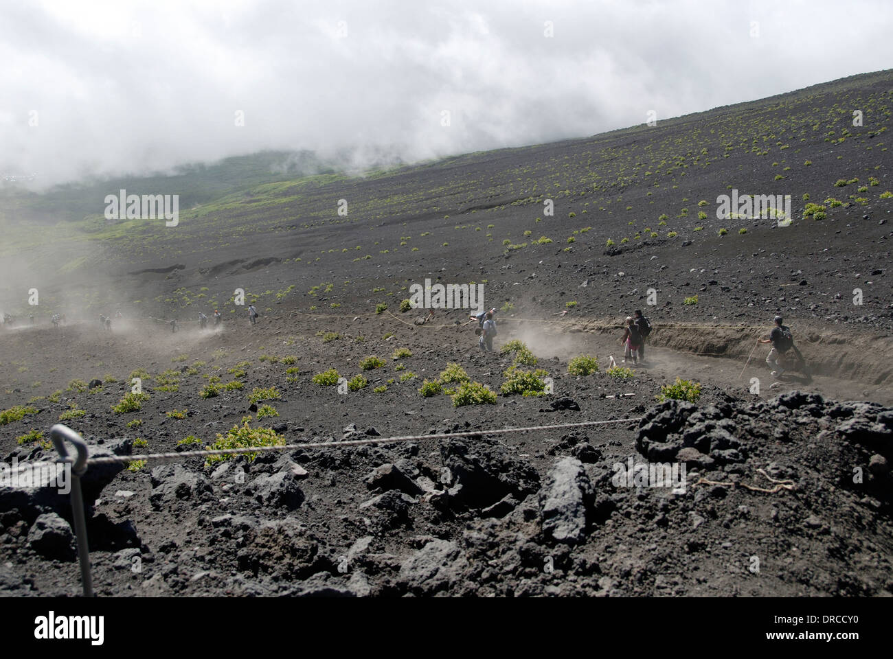 People climbing Mt. Fuji, Japan Stock Photo - Alamy
