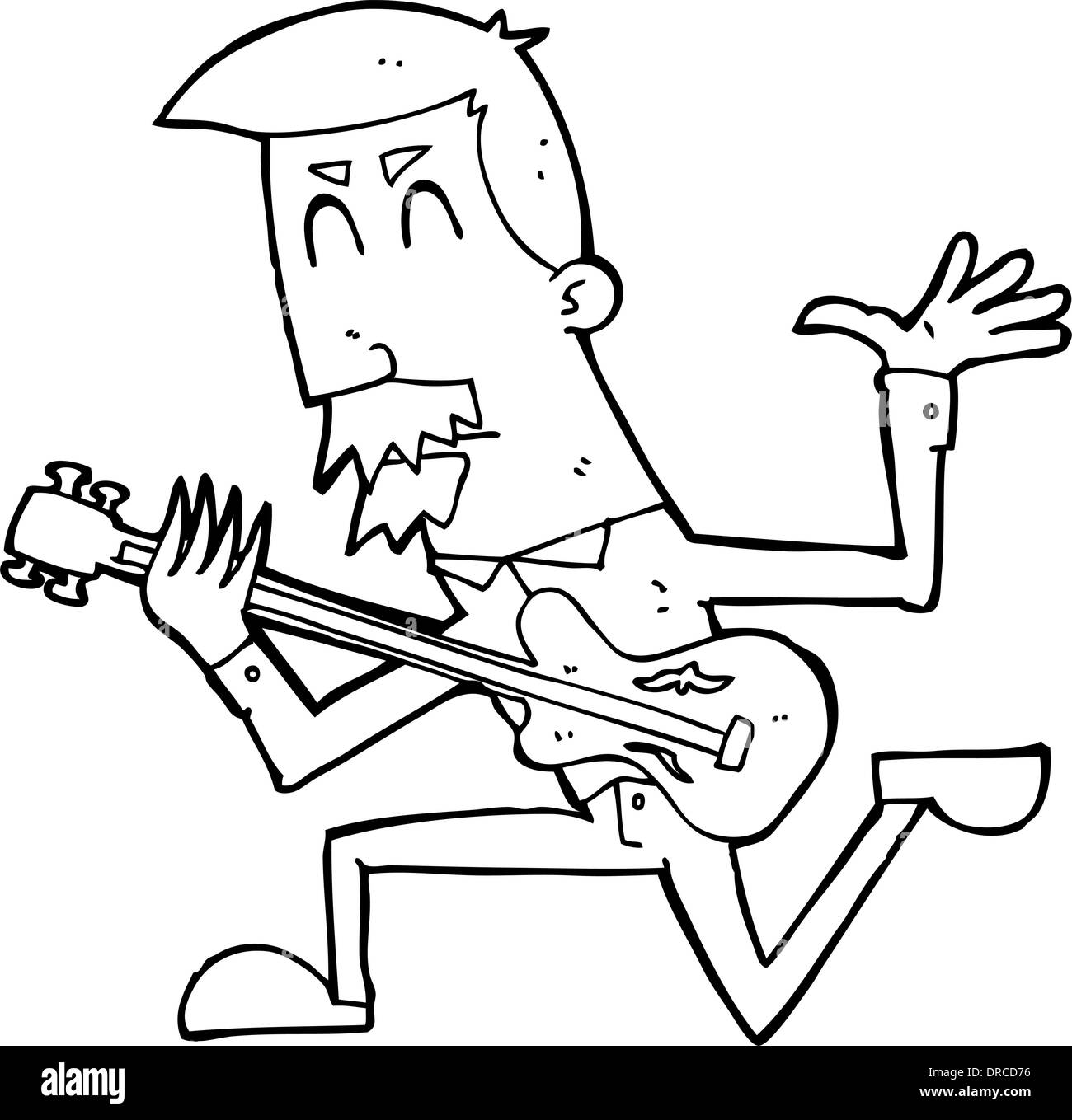 cartoon man playing electric guitar Stock Vector Image & Art - Alamy