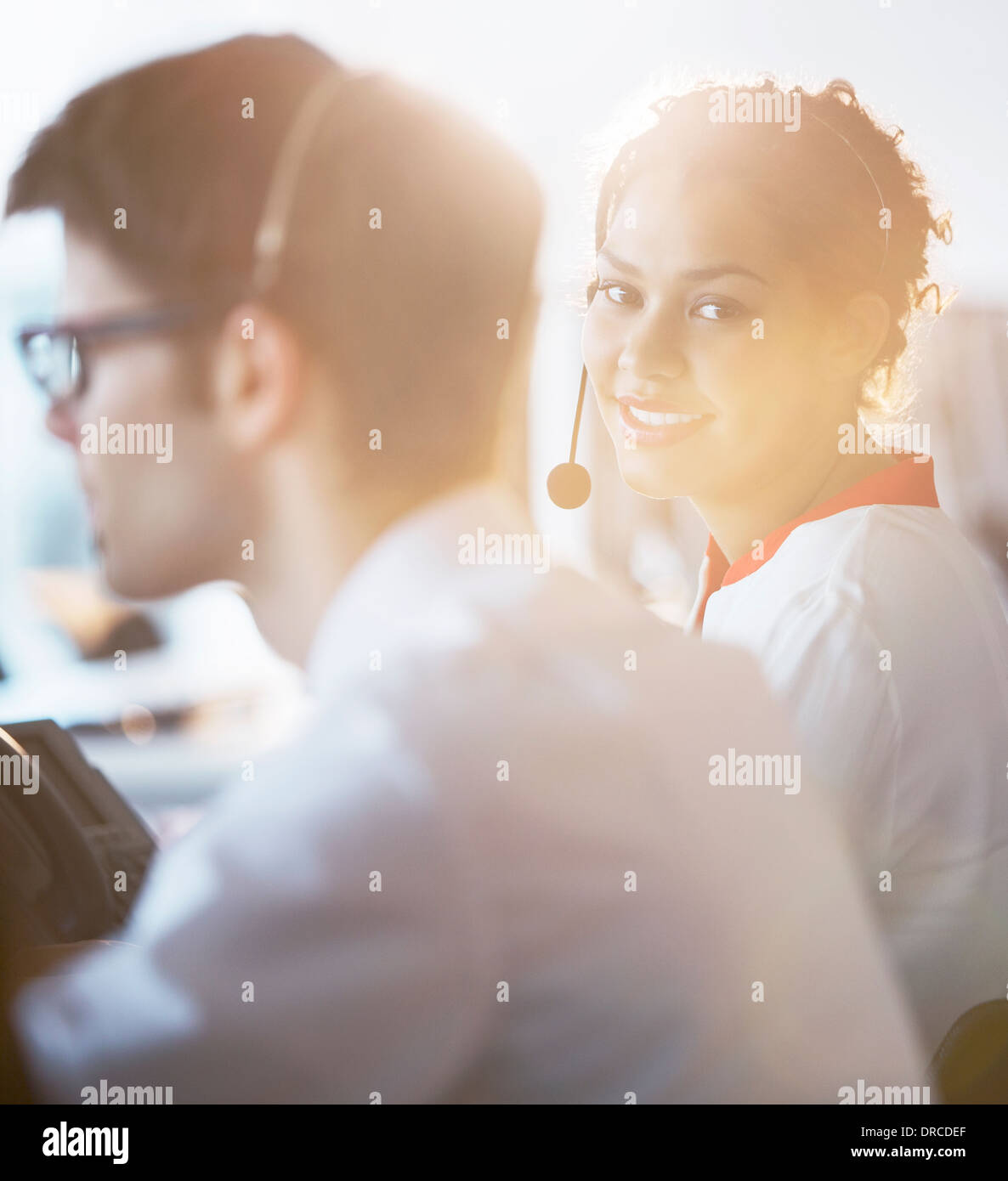 Telephone headset back view hi-res stock photography and images - Alamy