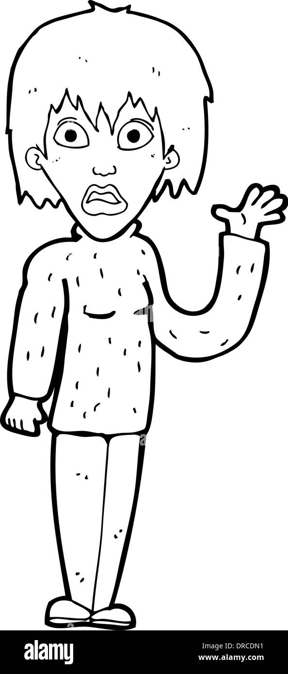 cartoon shocked woman waving hand Stock Vector Image & Art - Alamy