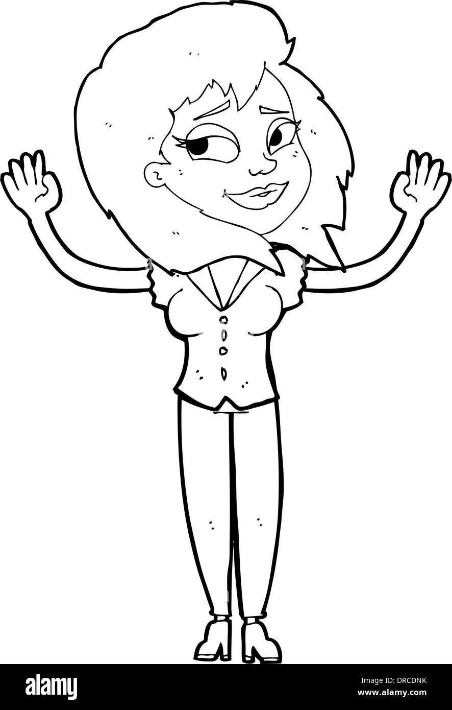 cartoon woman giving up Stock Vector Image & Art - Alamy