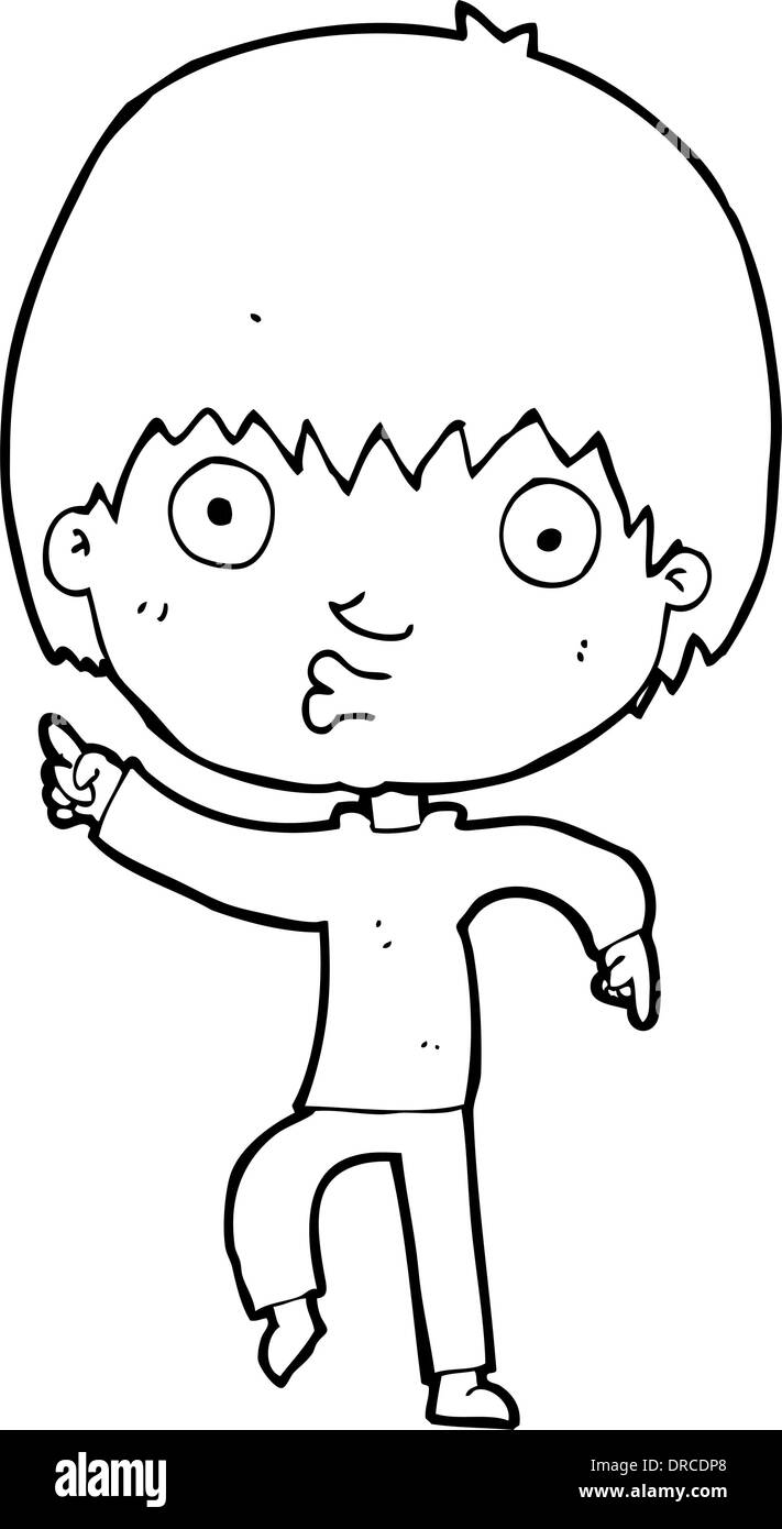 cartoon impressed boy pointing Stock Vector Image & Art - Alamy