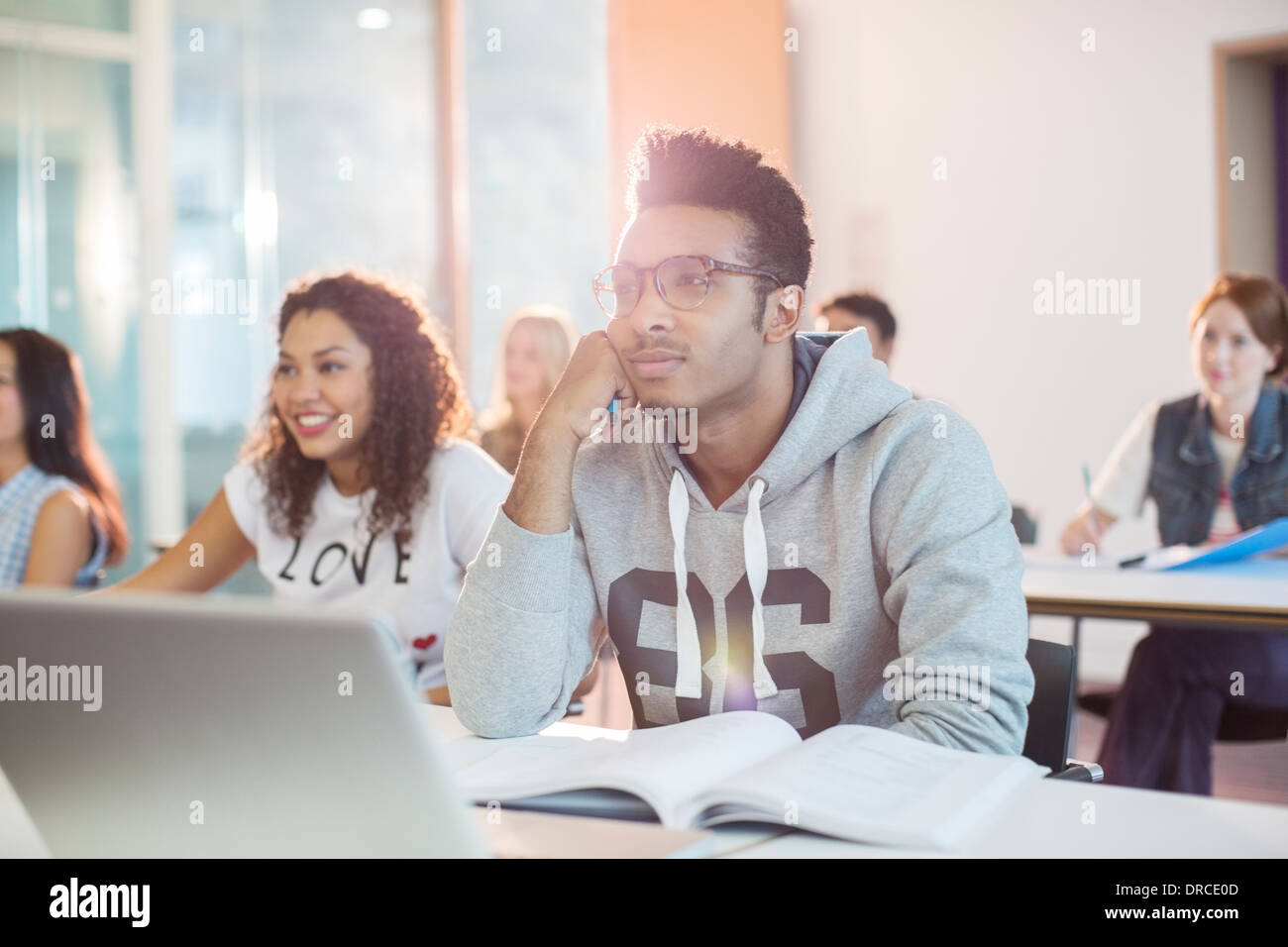 Student head on table classroom hi-res stock photography and images - Alamy