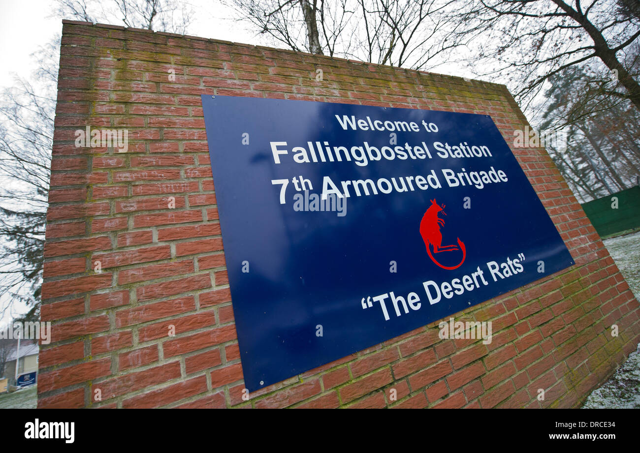 Bergen-Hohne, Germany. 23rd Jan, 2014. The entrance to the British ...