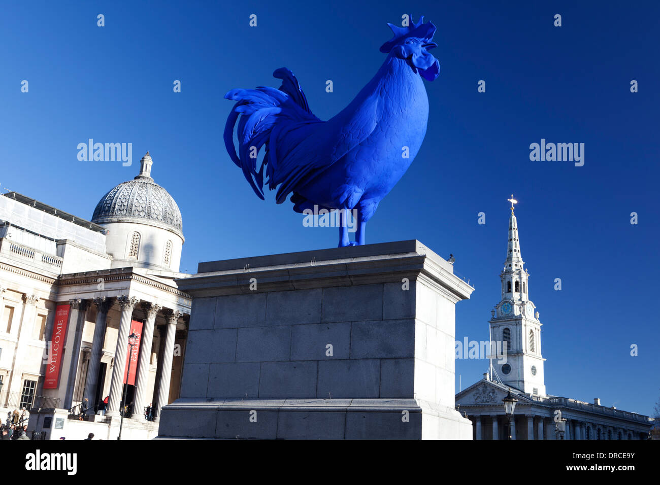 Blue Cockerel sculpture by Katharina Fritsch on the Fourth Plinth ...