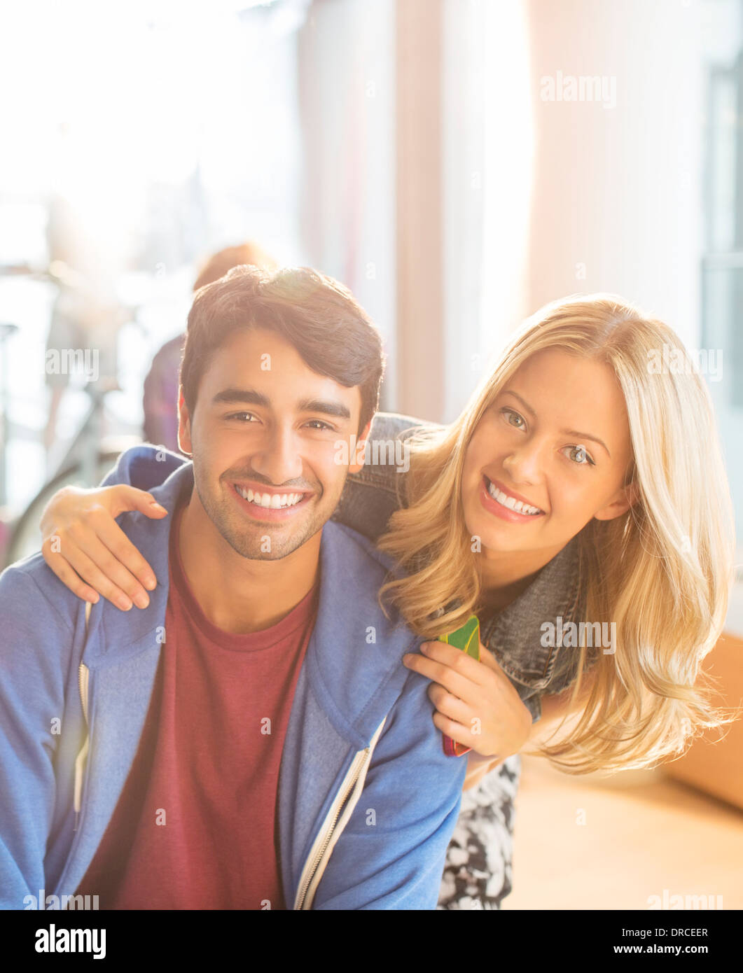 Two students smiling in school, portrait Stock Photo - Alamy
