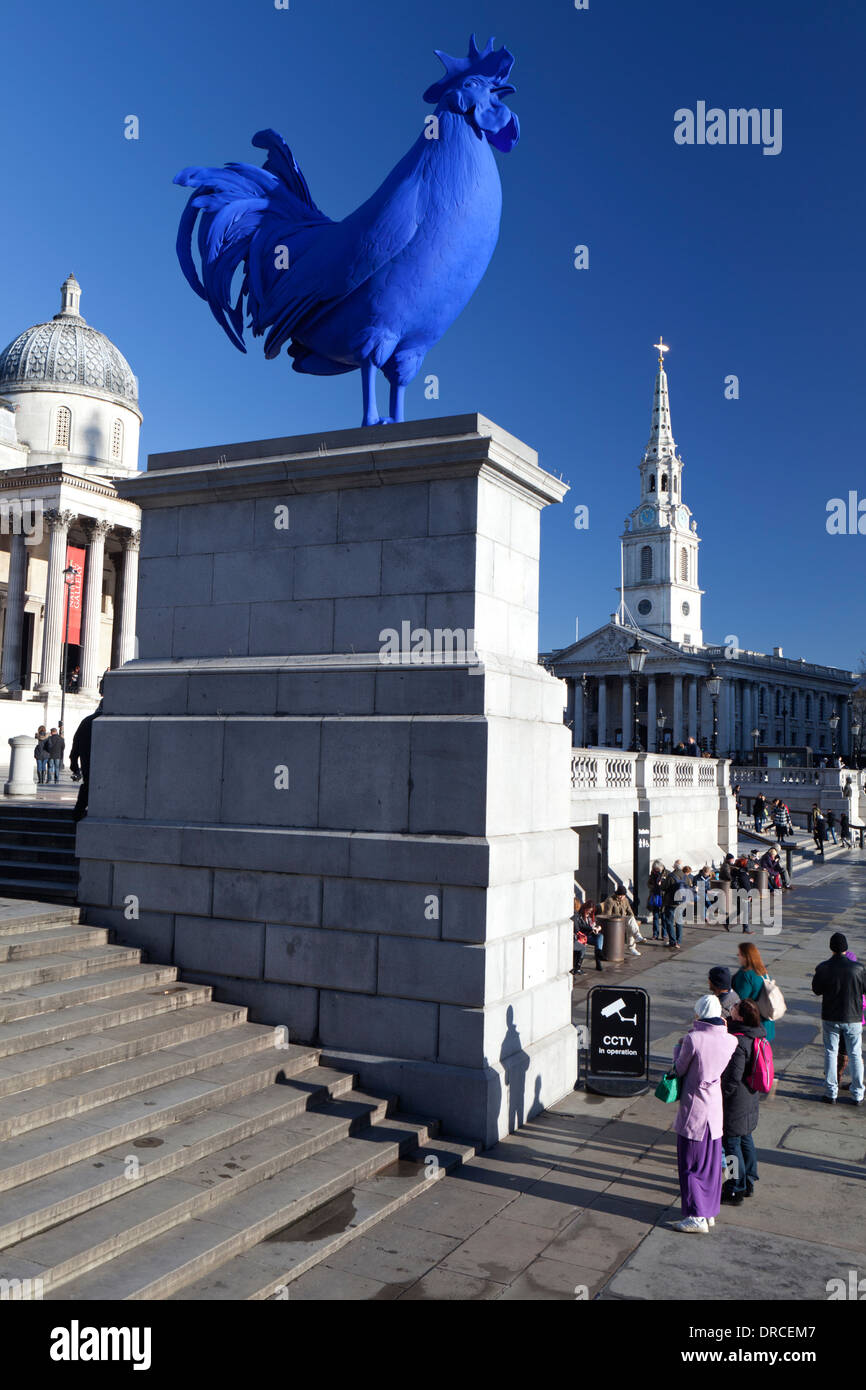 Blue Cockerel sculpture by Katharina Fritsch on the Fourth Plinth ...