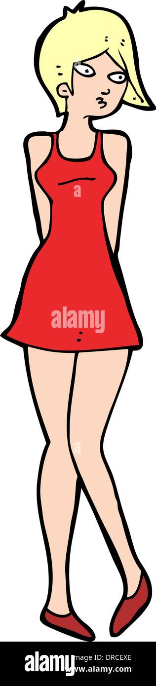 cartoon pretty woman in dress Stock Vector Image & Art - Alamy