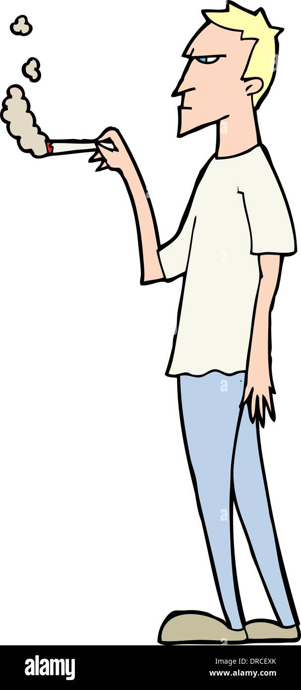 cartoon annoyed smoker Stock Vector Image & Art - Alamy