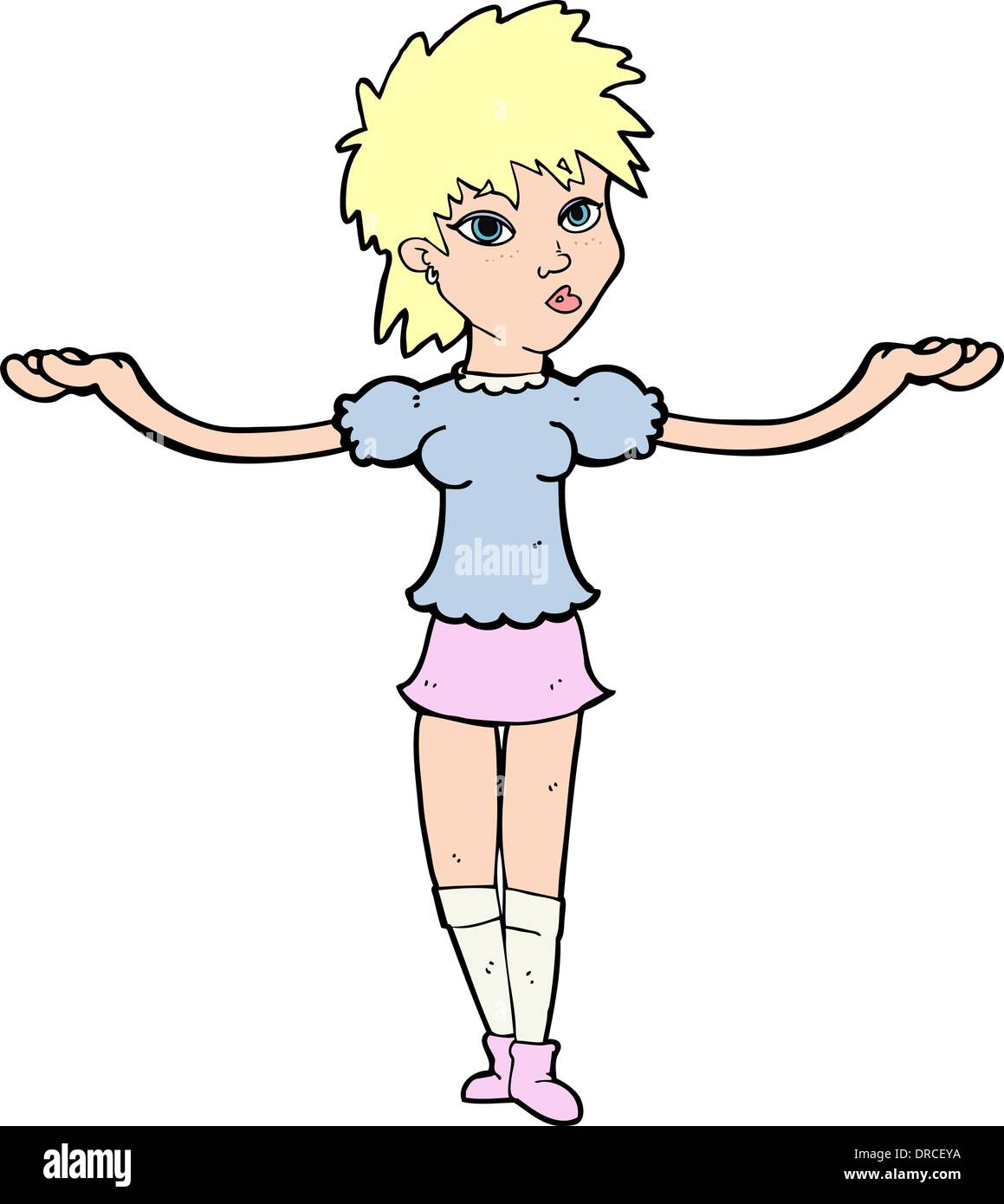 cartoon woman shrugging shoulders Stock Vector Image & Art - Alamy