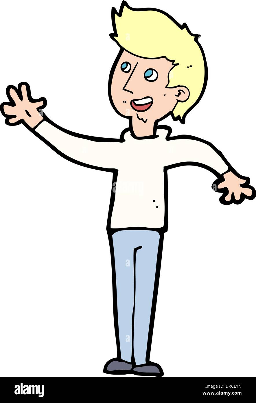cartoon man waving Stock Vector Image & Art - Alamy