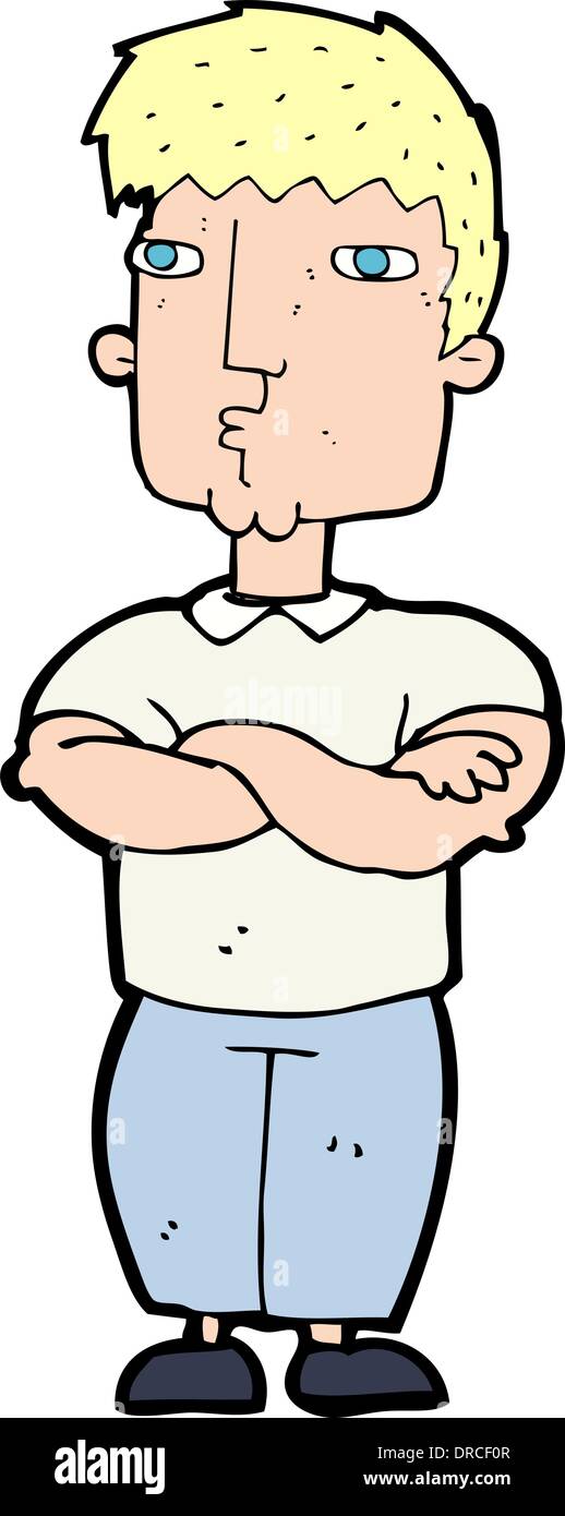 cartoon man with crossed arms Stock Vector Image & Art - Alamy