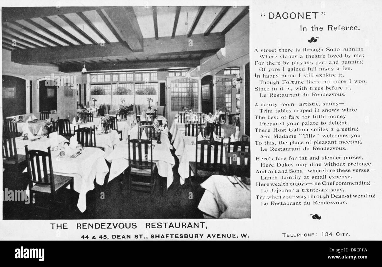 The Rendezvous Restaurant, Dean Street, London Stock Photo - Alamy