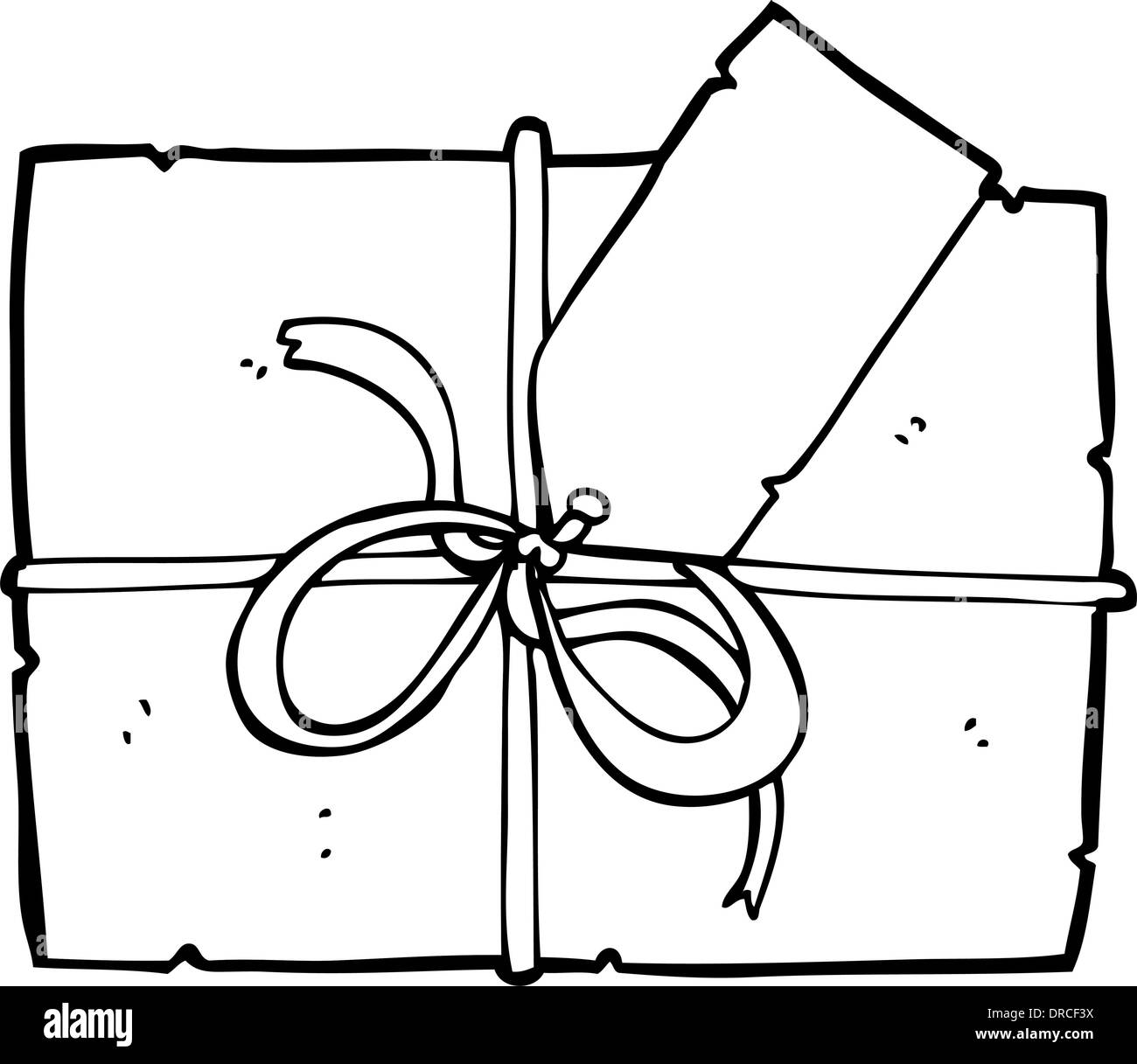 Cartoon wrapped present Black and White Stock Photos & Images - Alamy