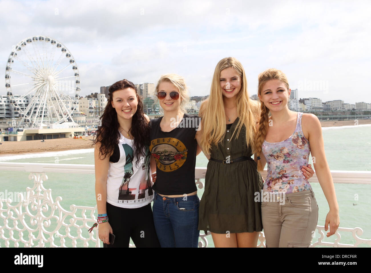 Jessica, Sophie, Polly and Emma from Surrey Sunbathers enjoy the sunny ...