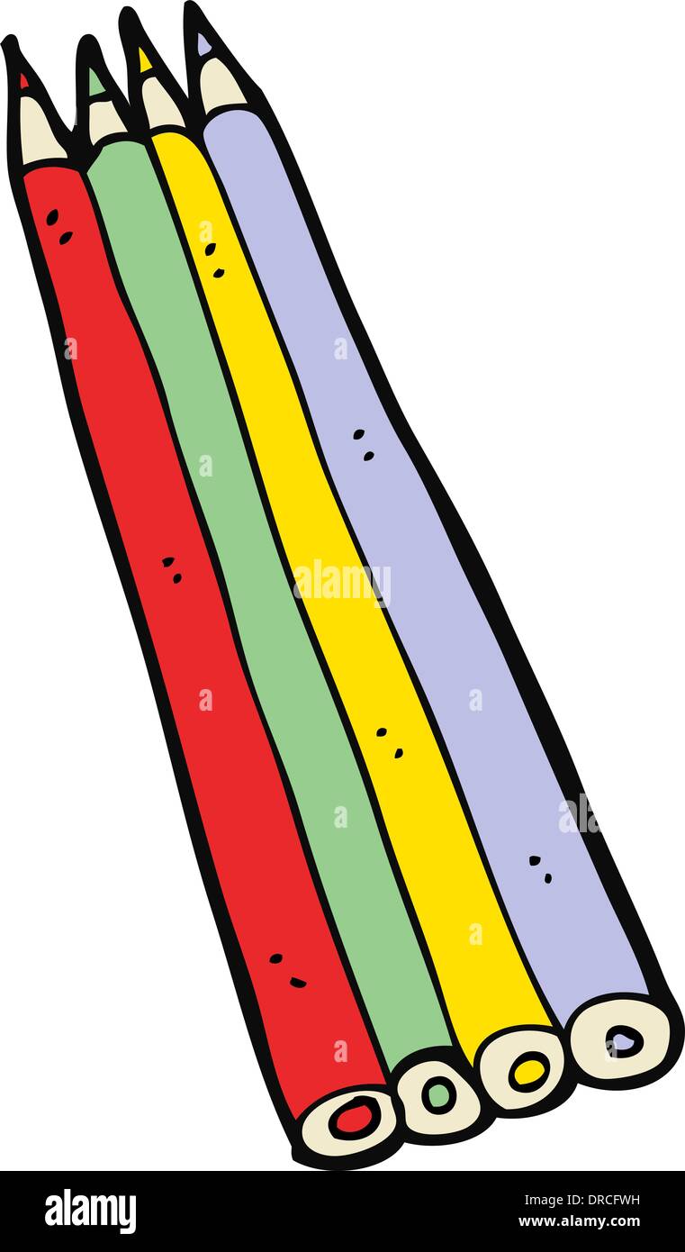 cartoon colored pencils Stock Vector Image & Art - Alamy