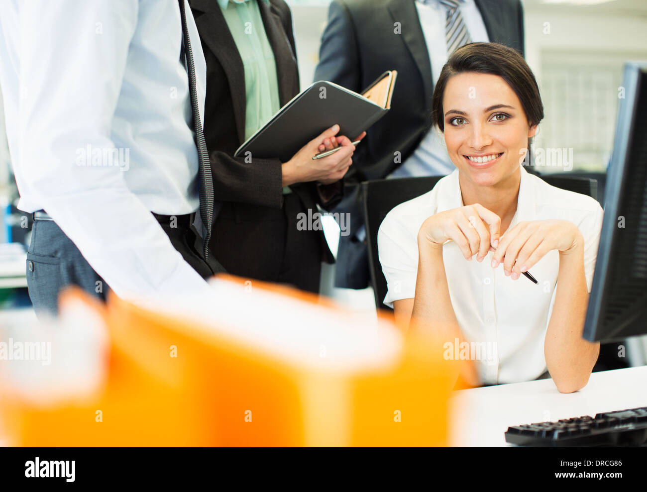 Mature businesswoman using personal computer hi-res stock photography ...