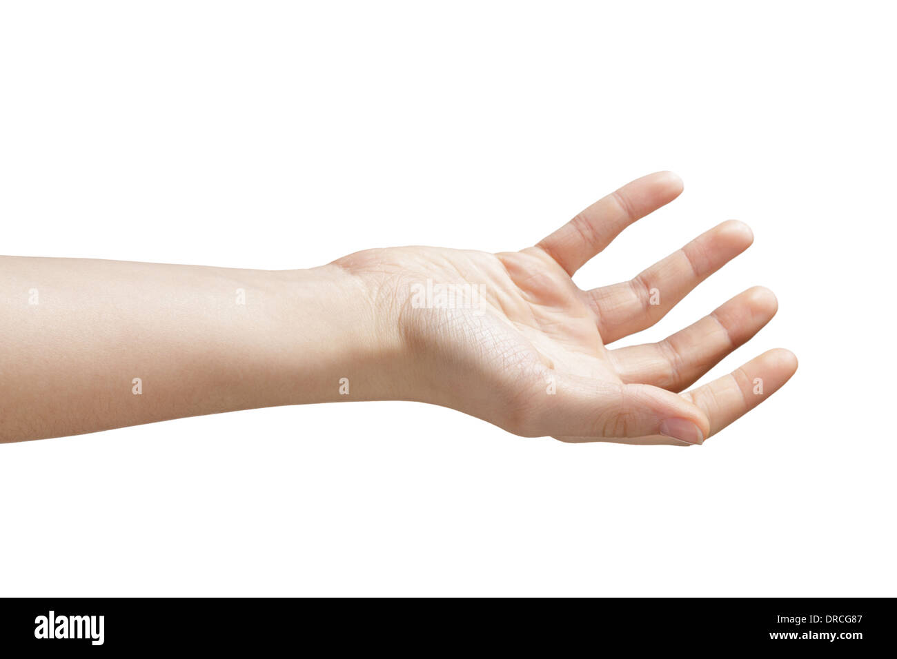 empty female teen hand, isolated on white background Stock Photo - Alamy