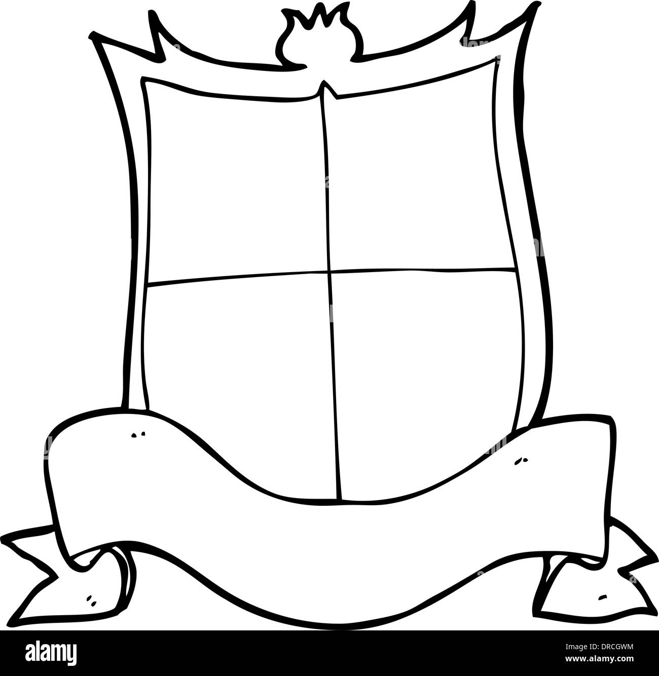 Heraldry scroll banner cartoon Black and White Stock Photos & Images ...