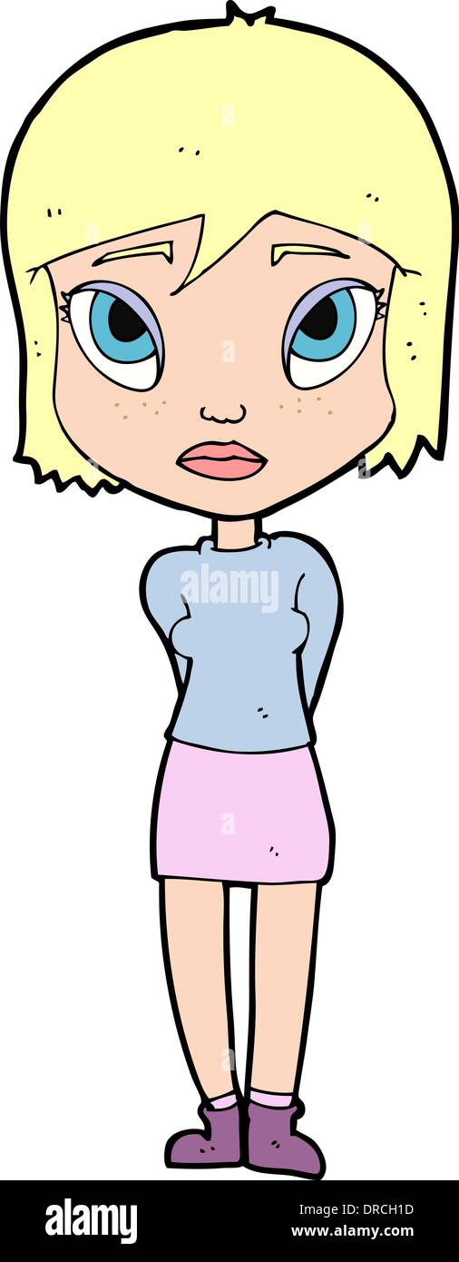 cartoon shy girl Stock Vector Image & Art - Alamy